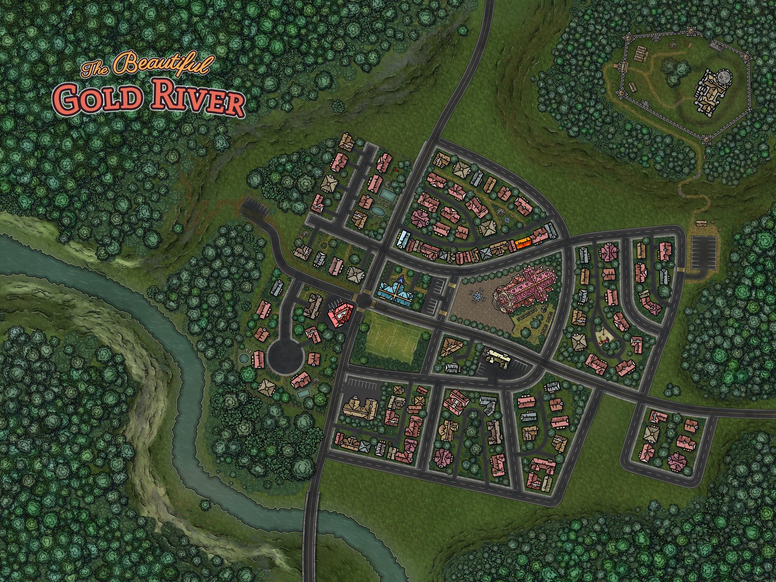 Gold River - Modern Village in the Woods | Inkarnate - Create Fantasy ...