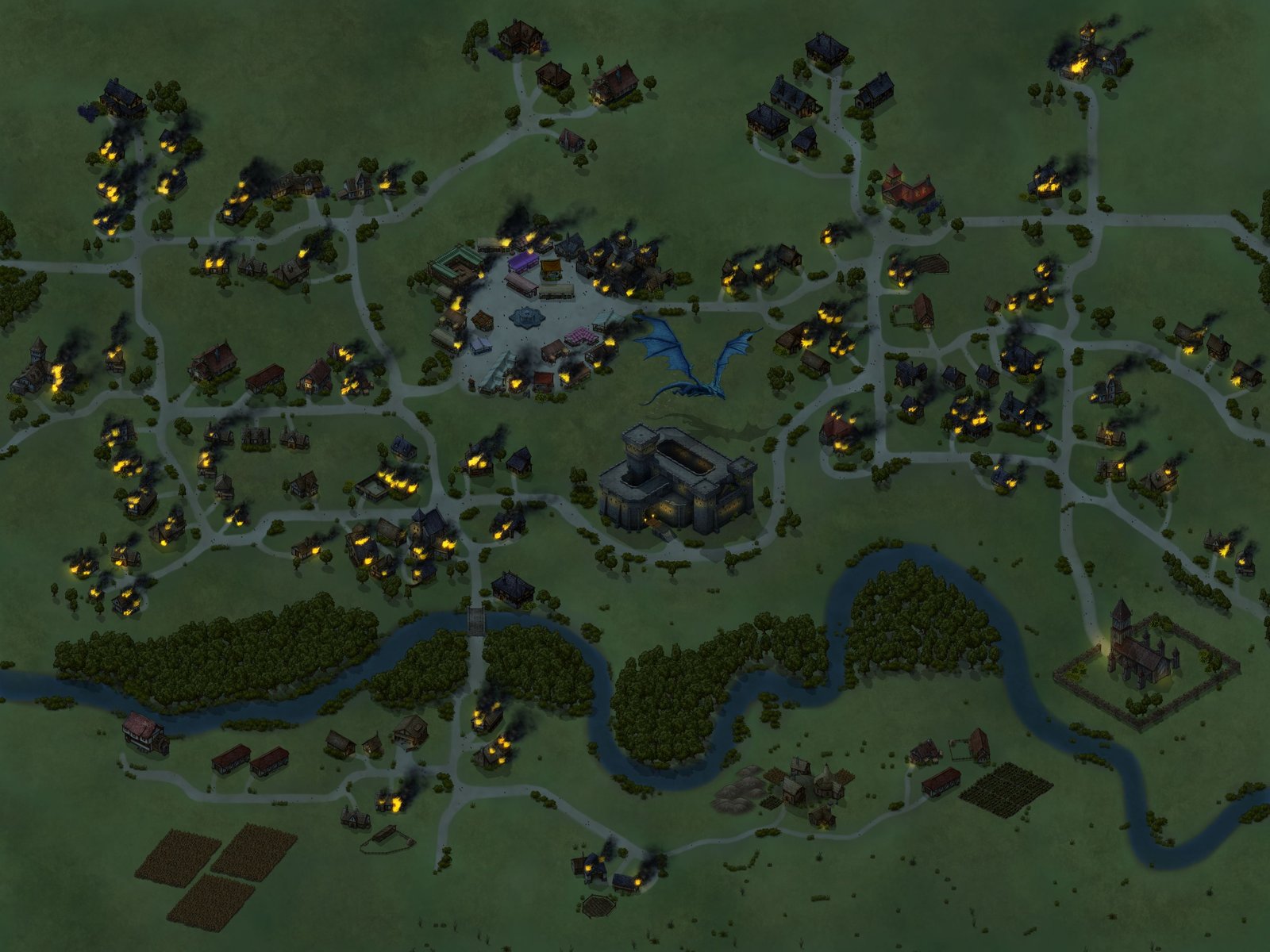 Greenist Town (Raid Night) | Inkarnate - Create Fantasy Maps Online