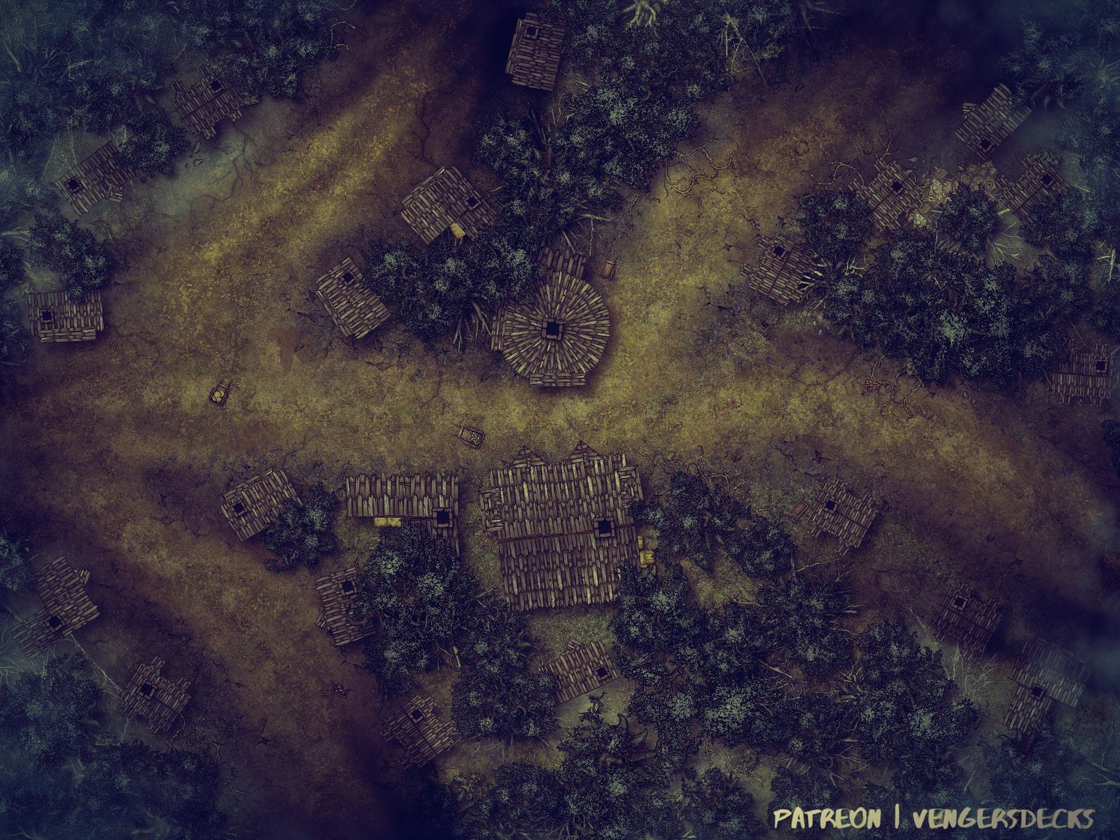 Dark Woods Hamlet | Inkarnate - Create Fantasy Maps Online