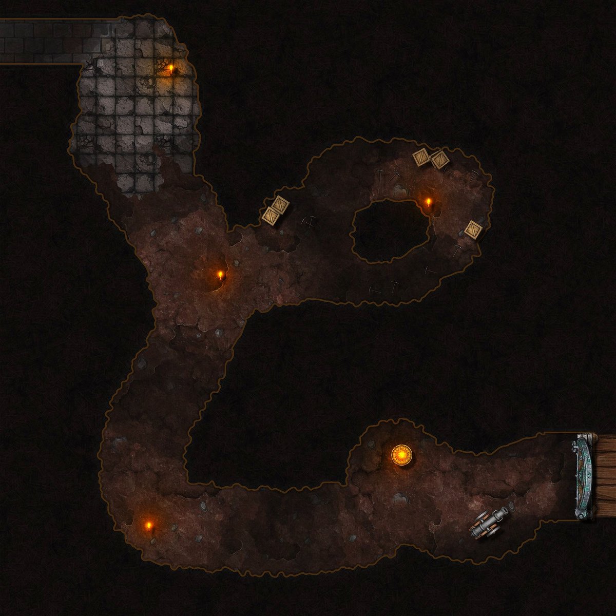 Deadmines - 5 - Cannon | Inkarnate - Create Fantasy Maps Online