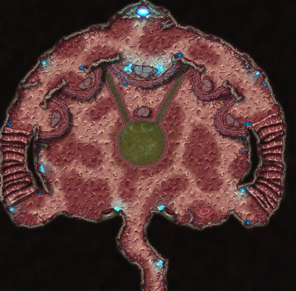 Alien Hive Ritual Chamber 25 x 25 | Inkarnate - Create Fantasy Maps Online