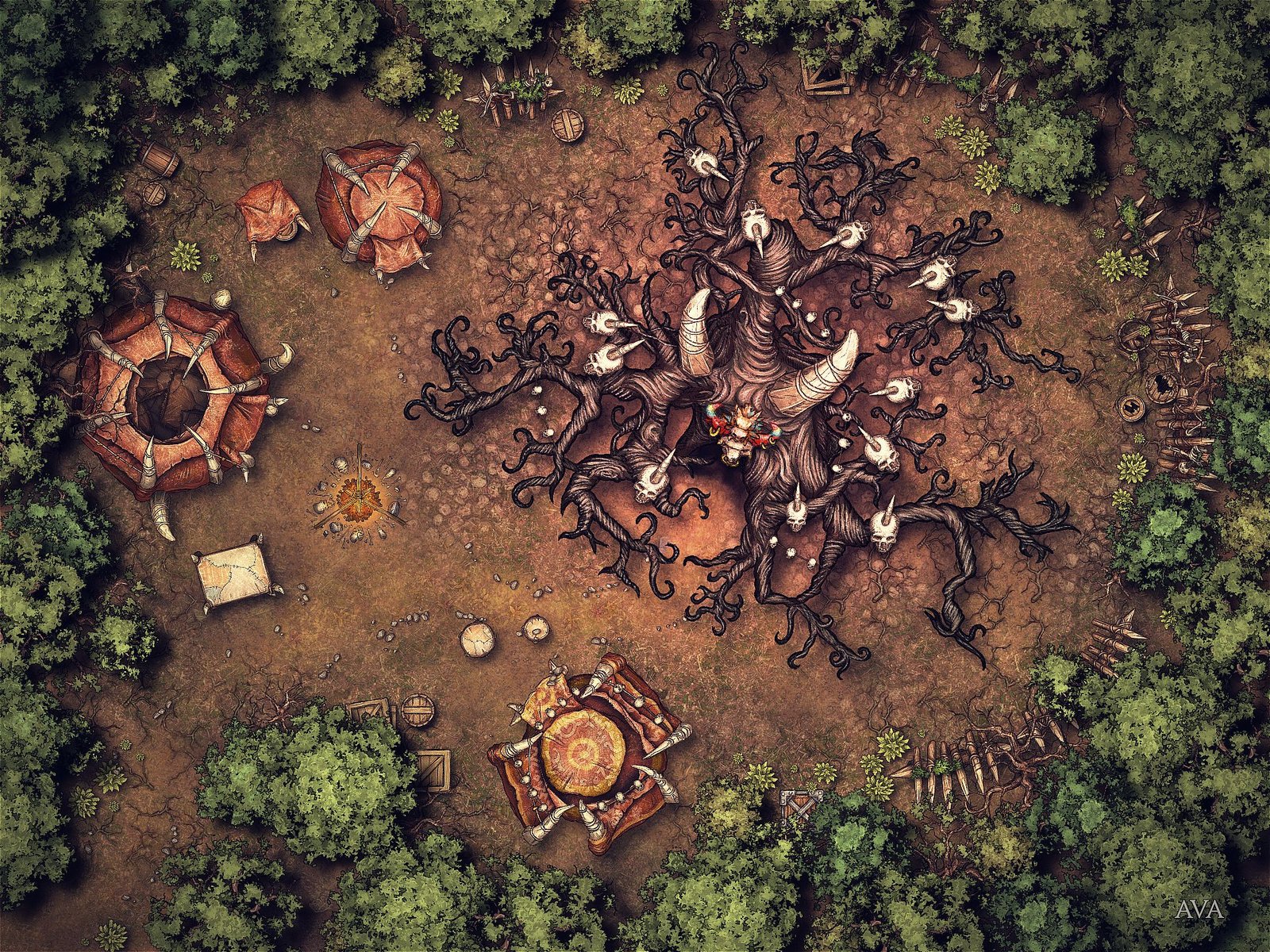 Orc's Sacred Skull Tree | Inkarnate - Create Fantasy Maps Online