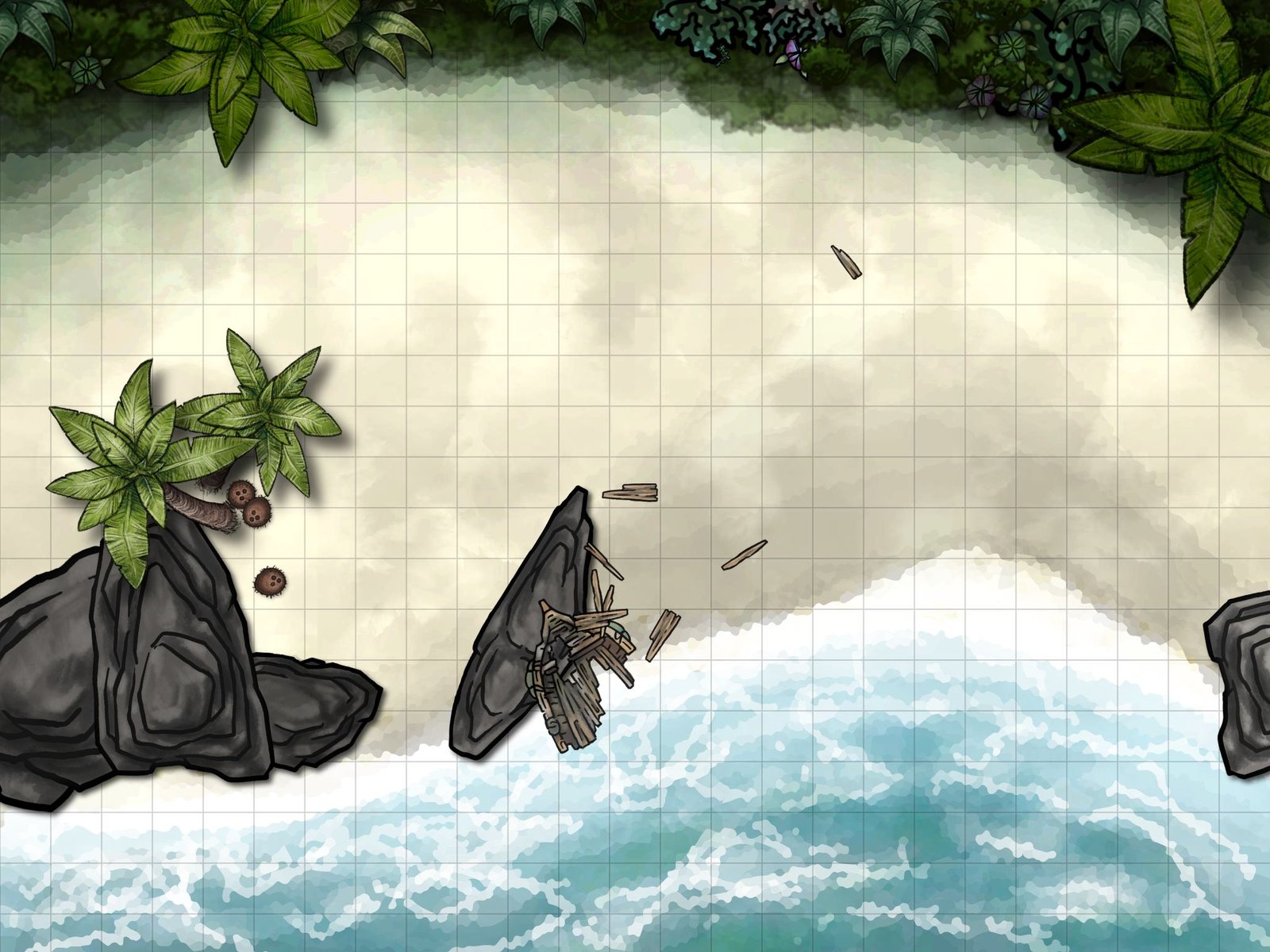 Beach Battle Map | Inkarnate - Create Fantasy Maps Online