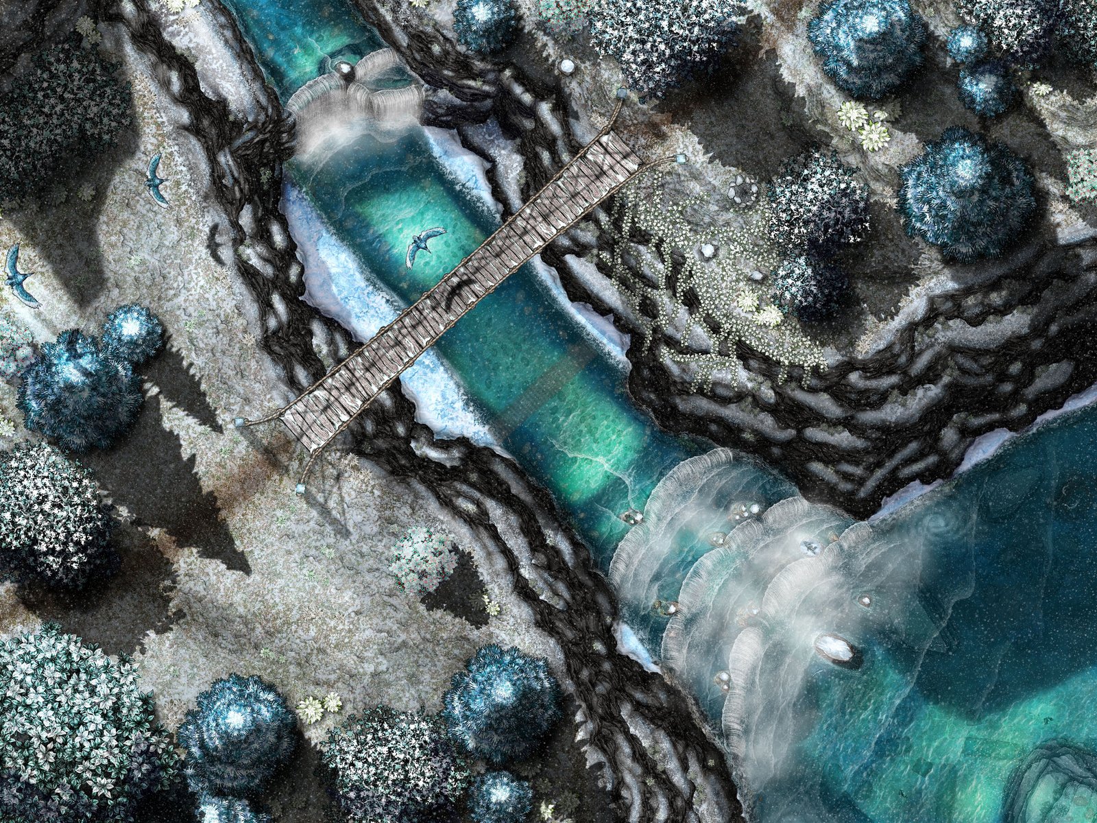 Winter Waterfall | Inkarnate - Create Fantasy Maps Online