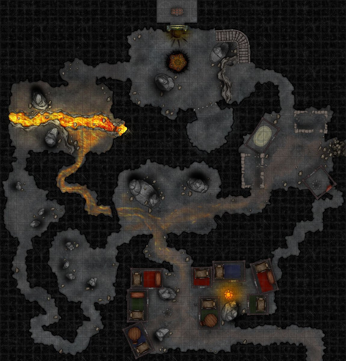 Cave System with mining village | Inkarnate - Create Fantasy Maps Online