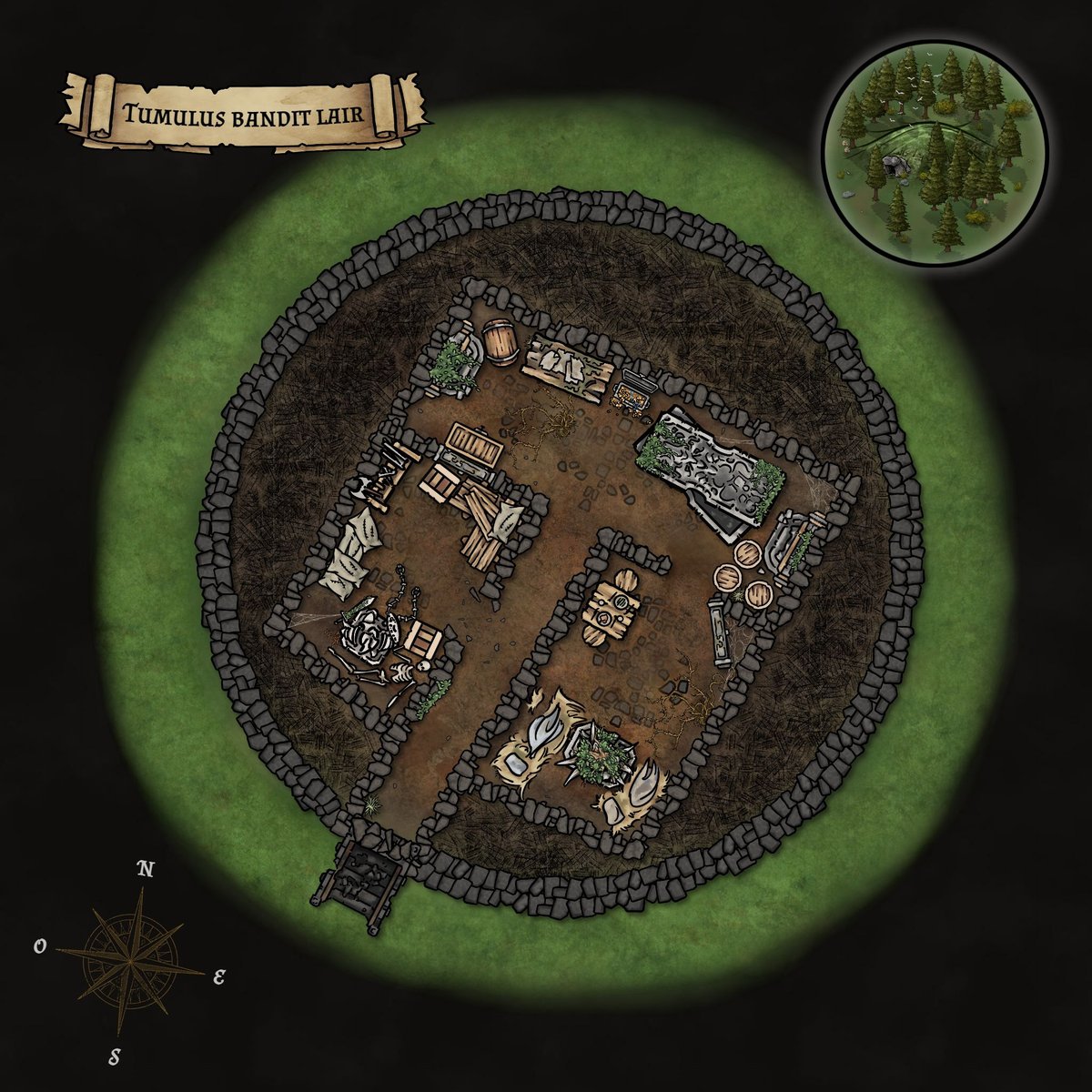 Bandit lair Tumulus | Inkarnate - Create Fantasy Maps Online