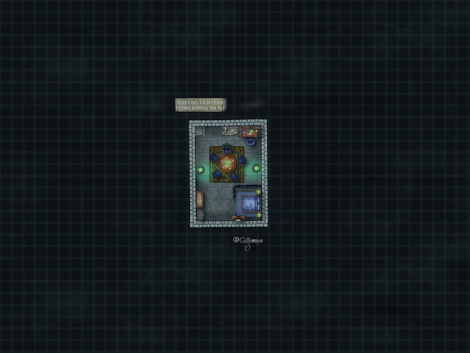 Ravens Hollow Upper Basement (With Grid) | Inkarnate - Create Fantasy ...