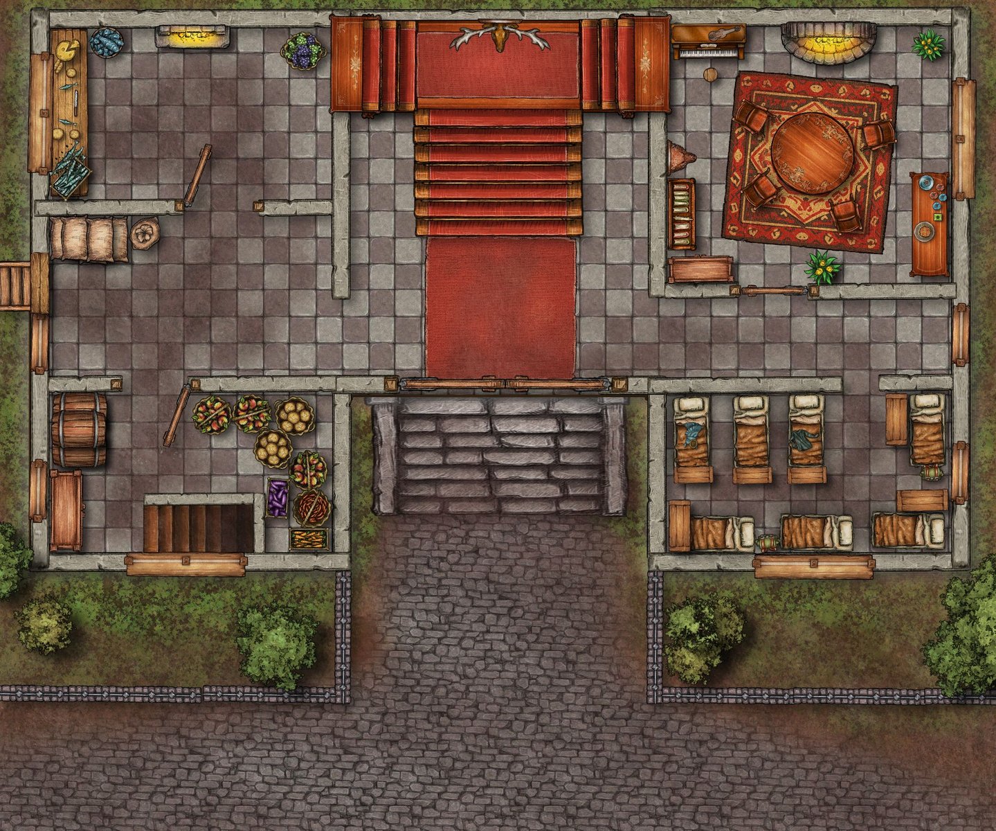 Mansion Ground Floor | Inkarnate - Create Fantasy Maps Online