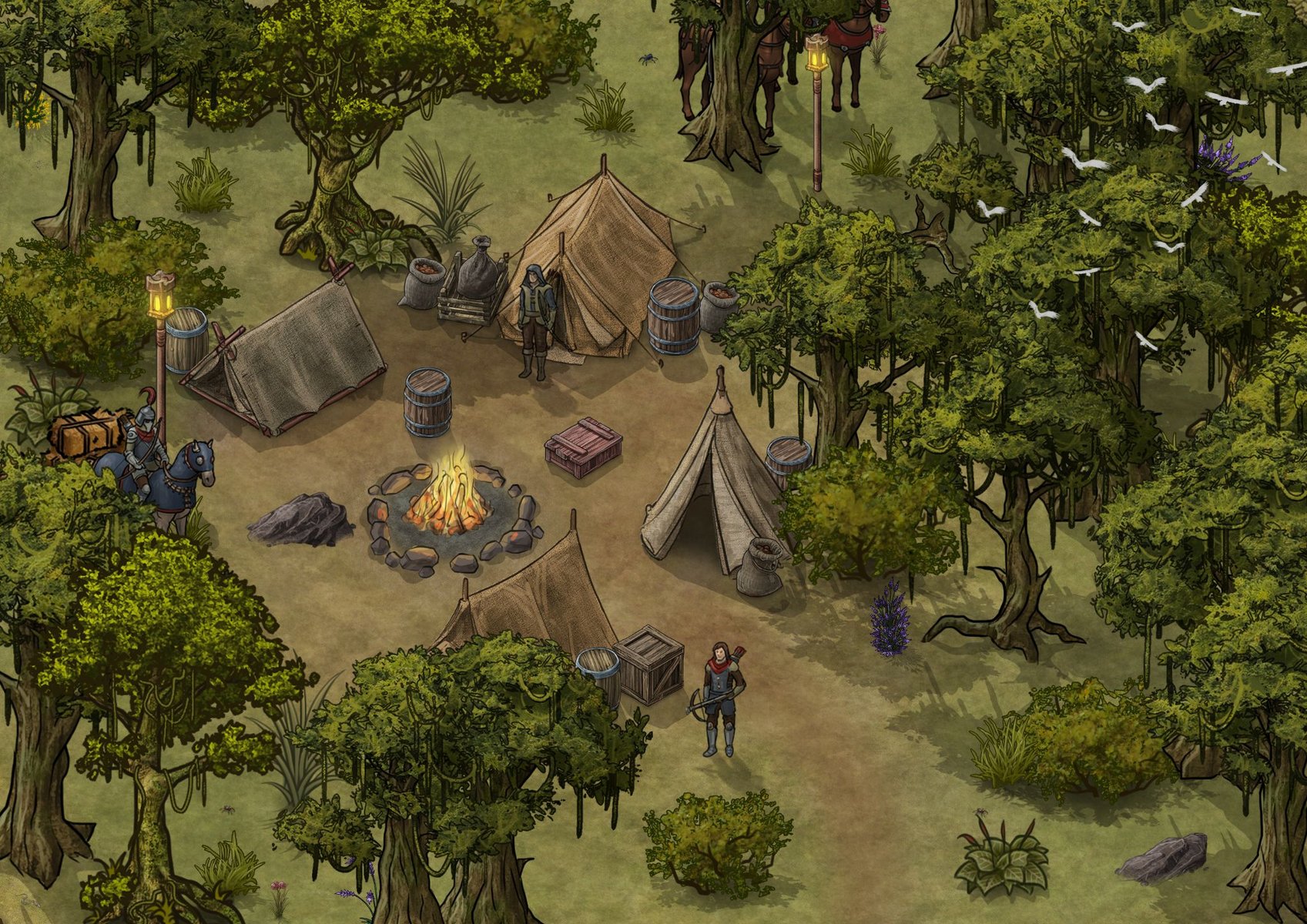 Jungle camp | Inkarnate - Create Fantasy Maps Online