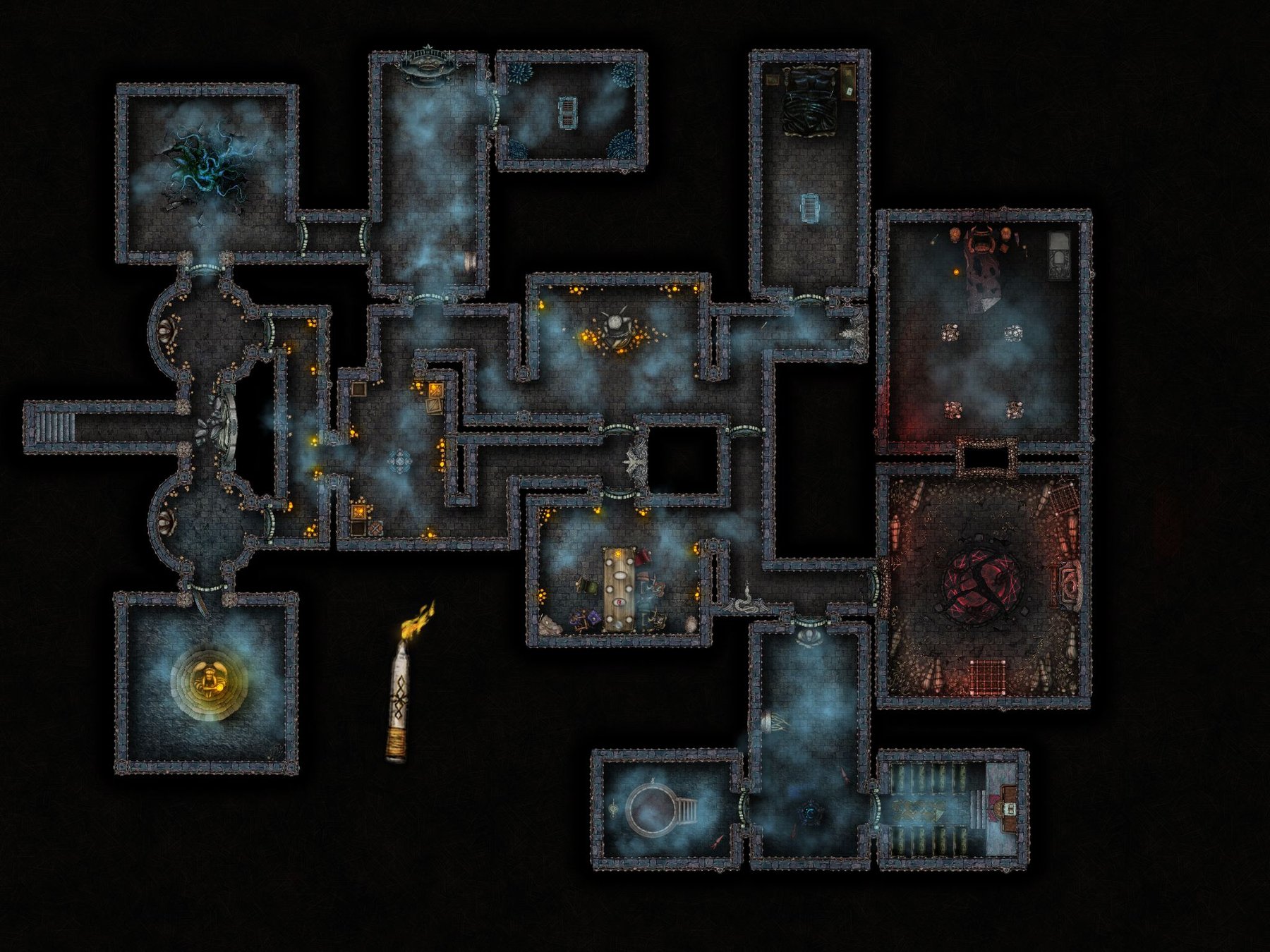 Cult of the candles - Dungeon Map | Inkarnate - Create Fantasy Maps Online