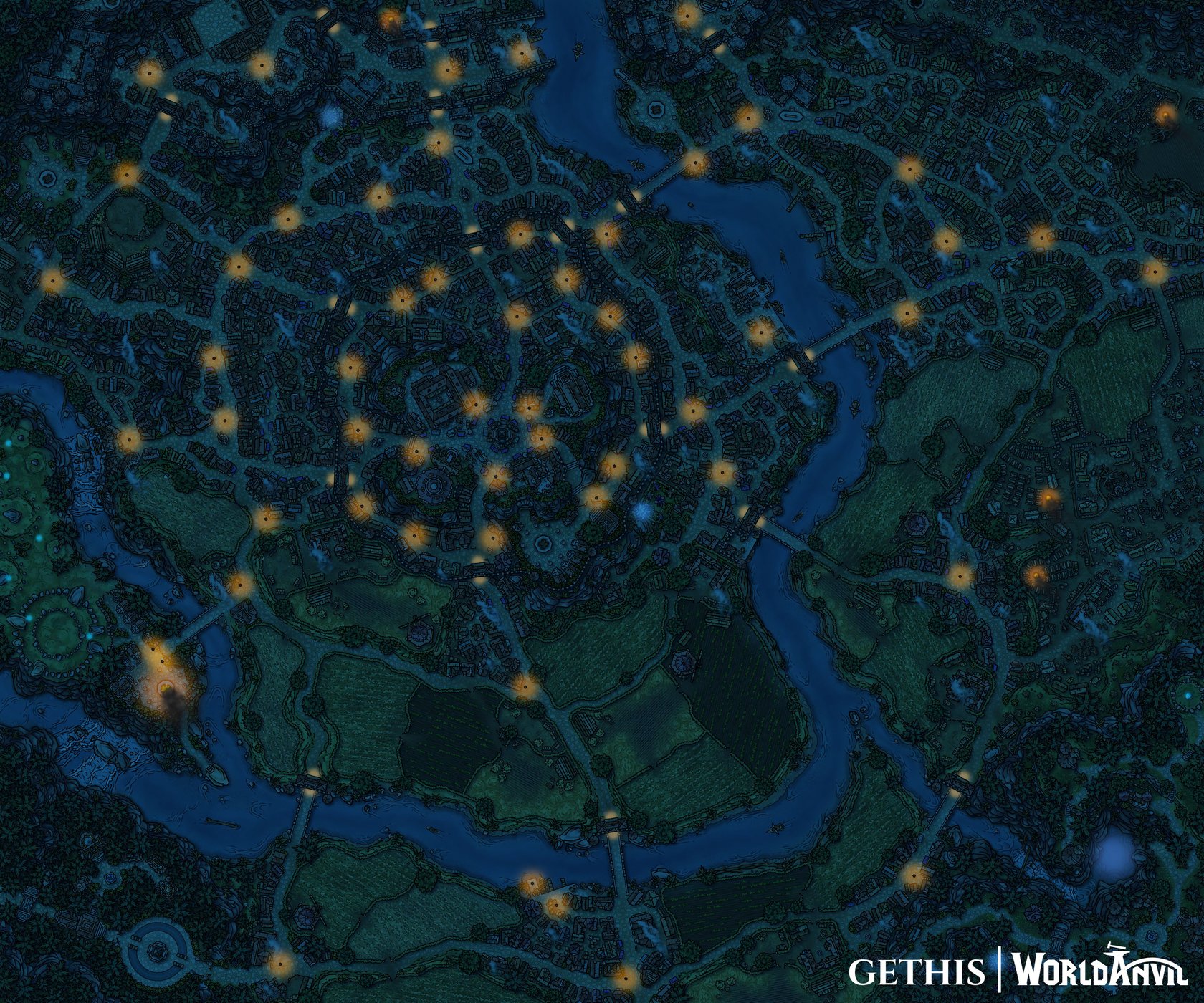 Storbruk & Gargrave NIGHT | Inkarnate - Create Fantasy Maps Online