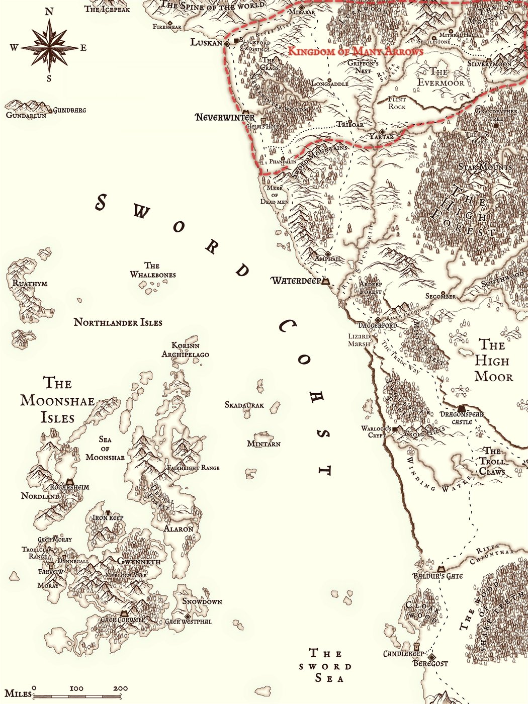 Sword Coast Map - Dark Conquest | Inkarnate - Create Fantasy Maps Online