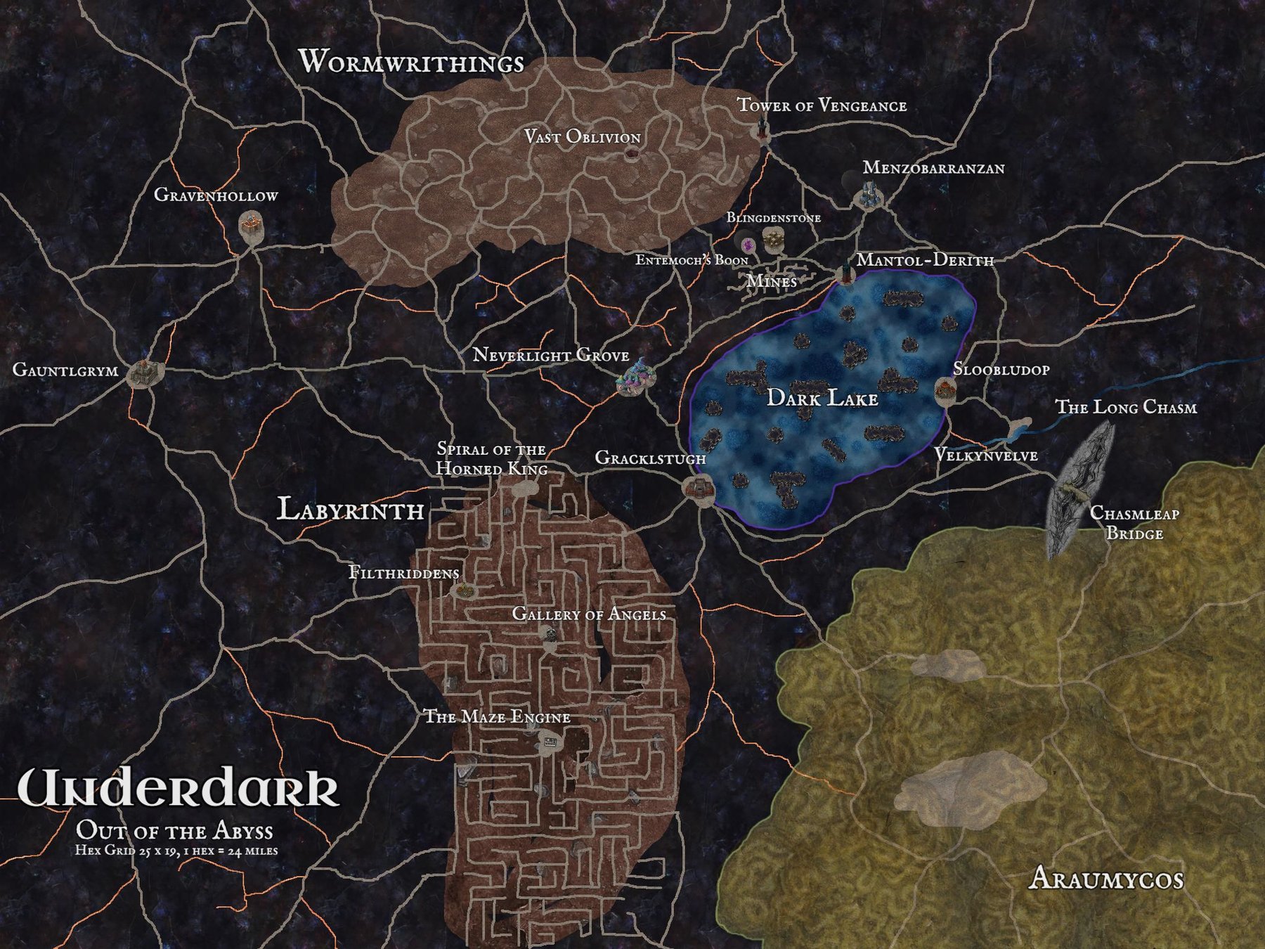 Underdark DM Map_Out of the Abyss | Inkarnate - Create Fantasy Maps Online