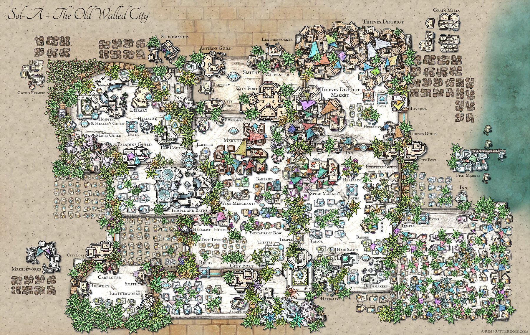 Sol-A - The Old Walled City | Inkarnate - Create Fantasy Maps Online