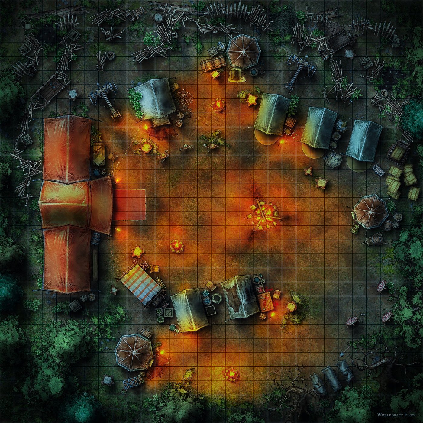 Hunting camp night | Inkarnate - Create Fantasy Maps Online