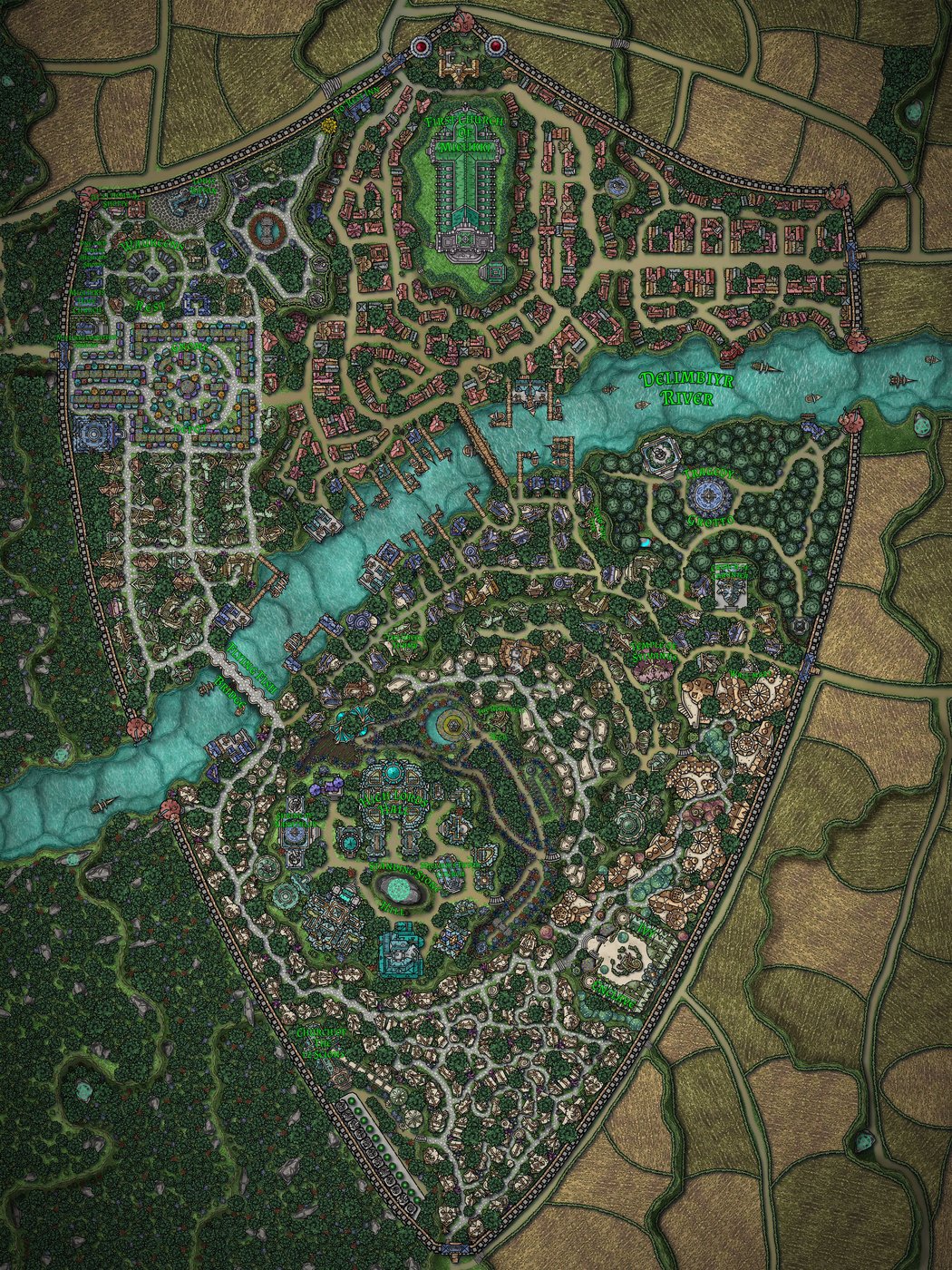 Loudwater (Labeled) | Inkarnate - Create Fantasy Maps Online