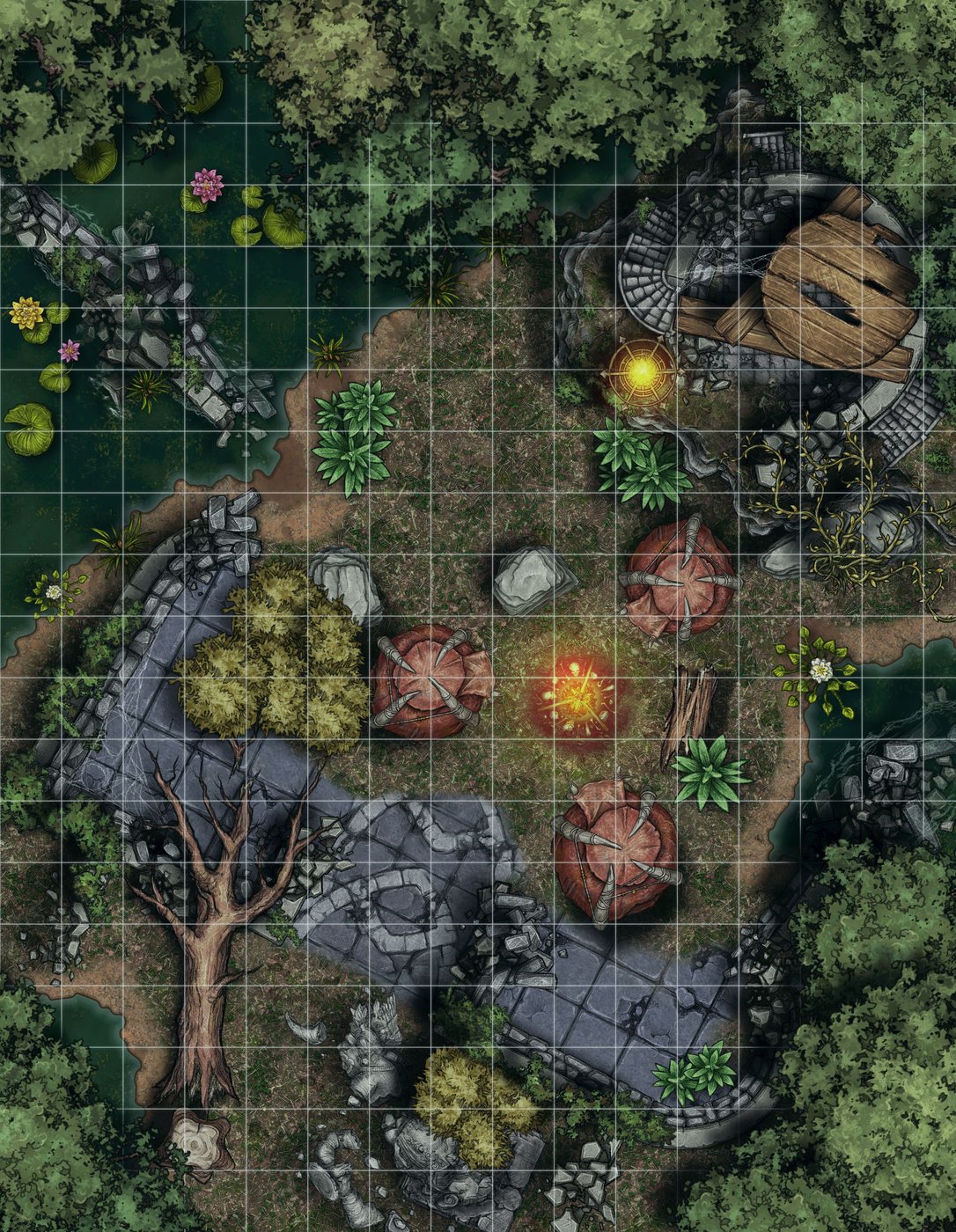 Ruined Swamp Fortress | Inkarnate - Create Fantasy Maps Online