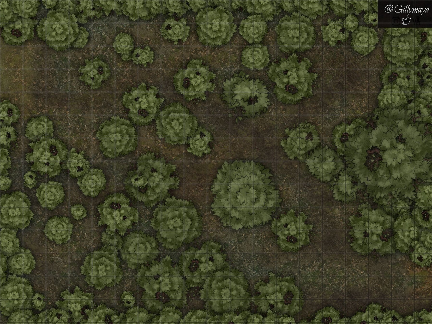 Forest Encounter (With Grid) | Inkarnate - Create Fantasy Maps Online