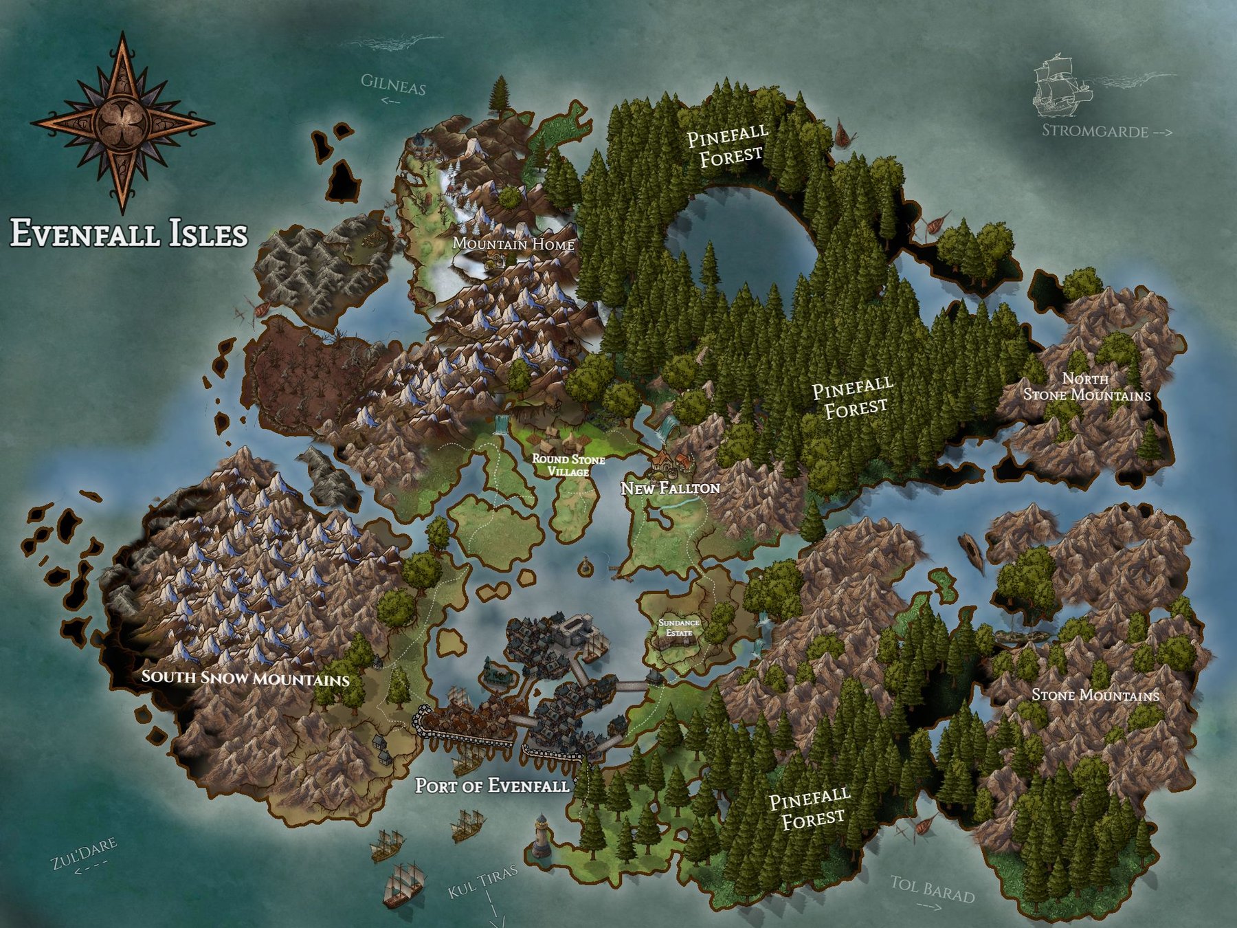 Evenfall Isles - Charted | Inkarnate - Create Fantasy Maps Online