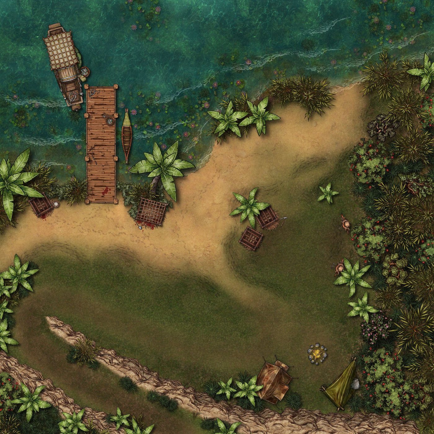 Secluded Dock | Inkarnate - Create Fantasy Maps Online