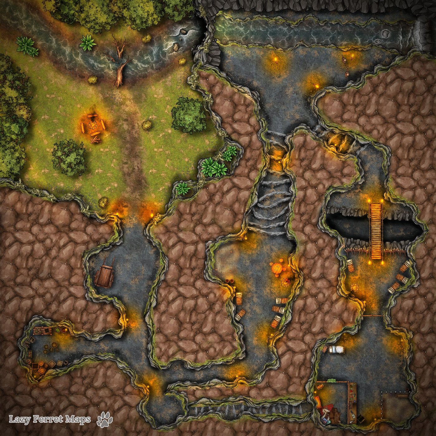 Goblin Cave (40 x 40) | Inkarnate - Create Fantasy Maps Online