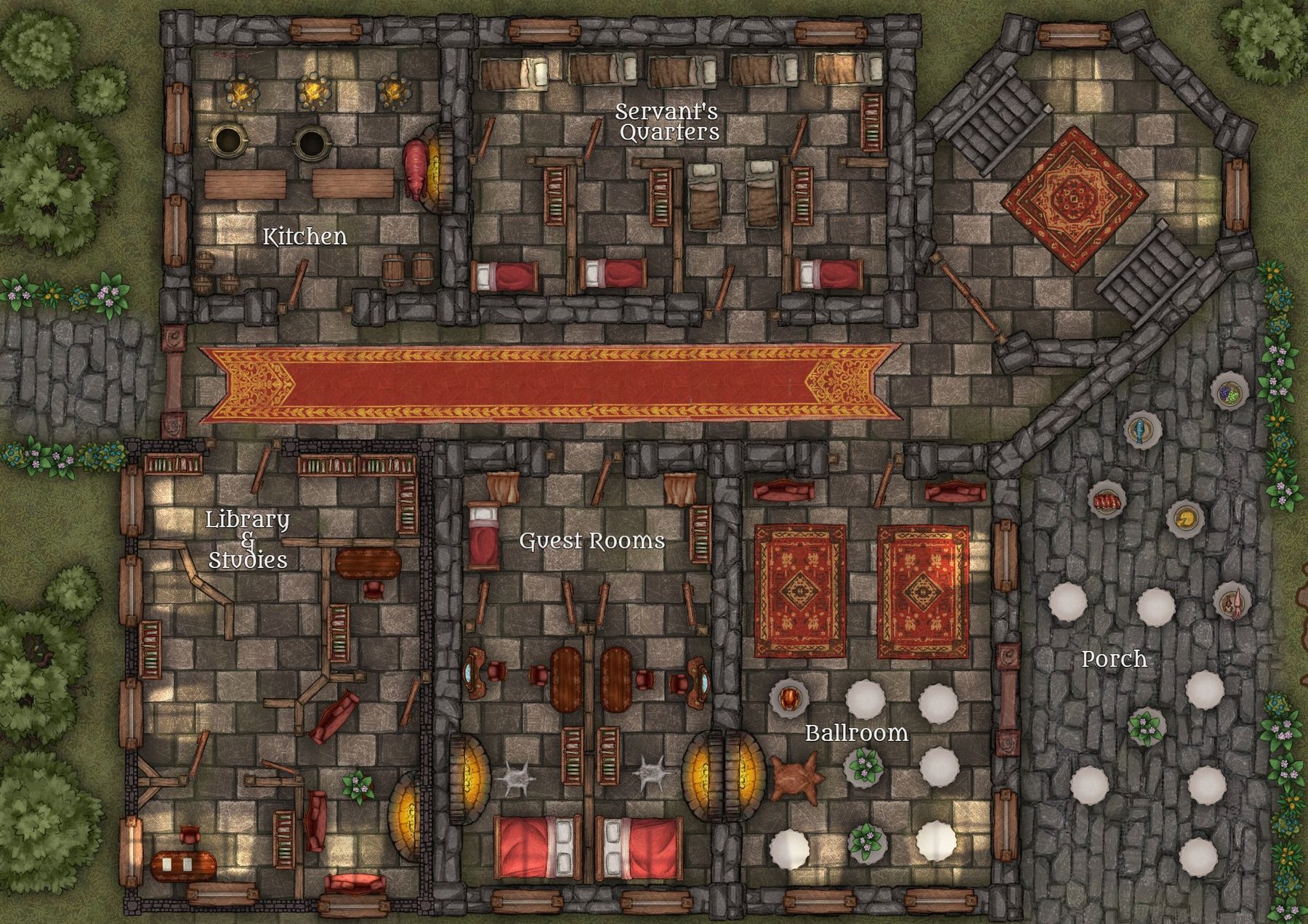 Buckingham Manor (Ground Floor) | Inkarnate - Create Fantasy Maps Online