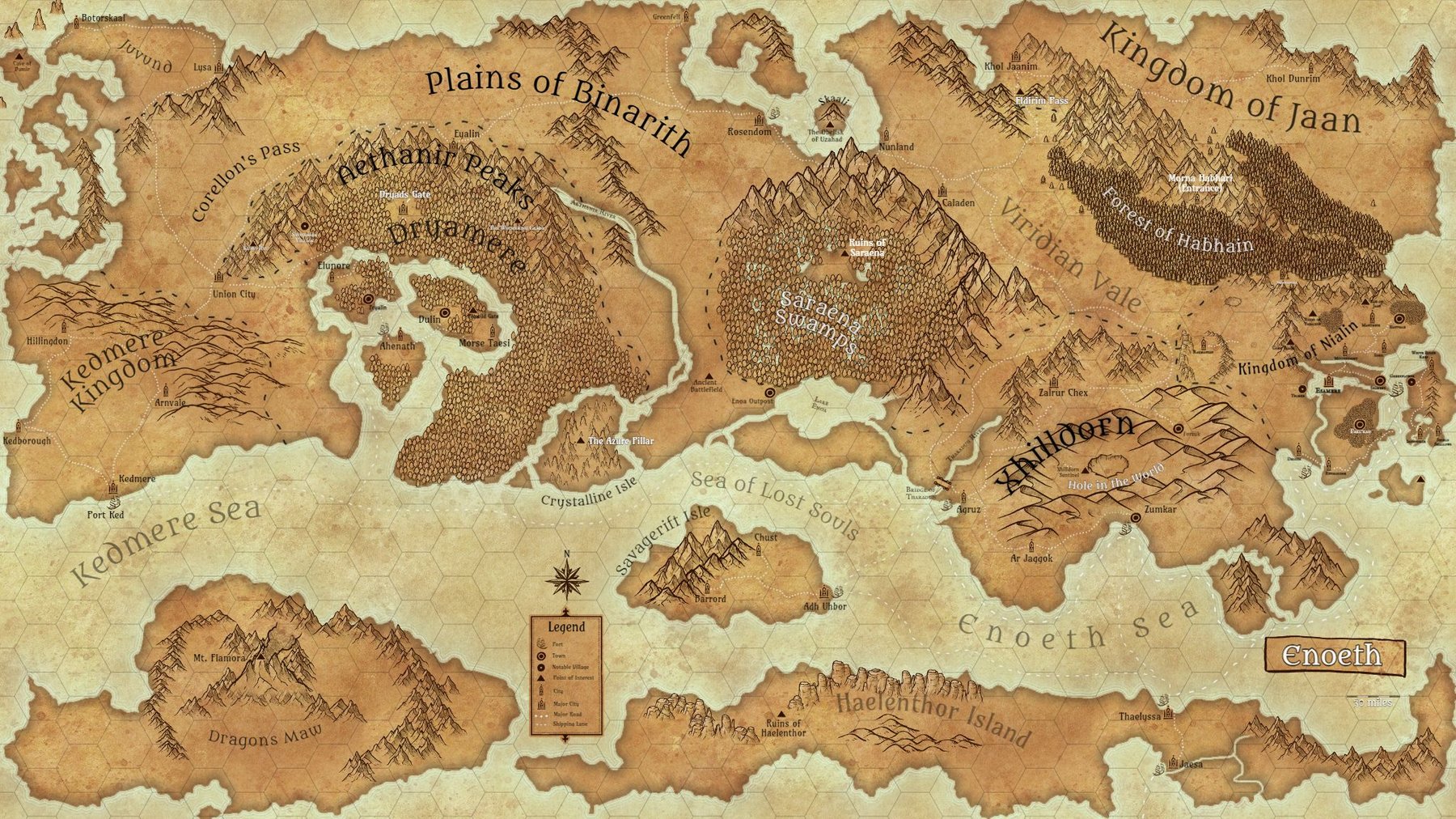Enoeth - Parchment Map | Inkarnate - Create Fantasy Maps Online