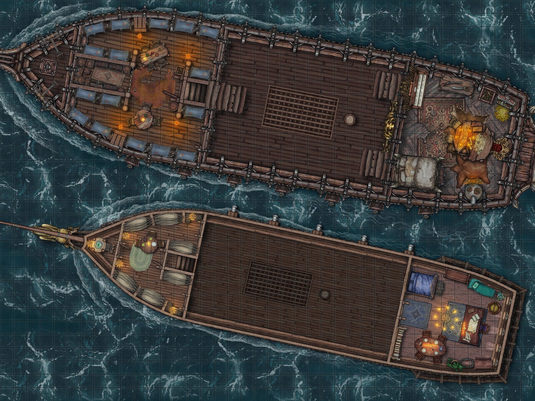 Ship Battle: Captain and Crew Quarters | Inkarnate - Create Fantasy ...