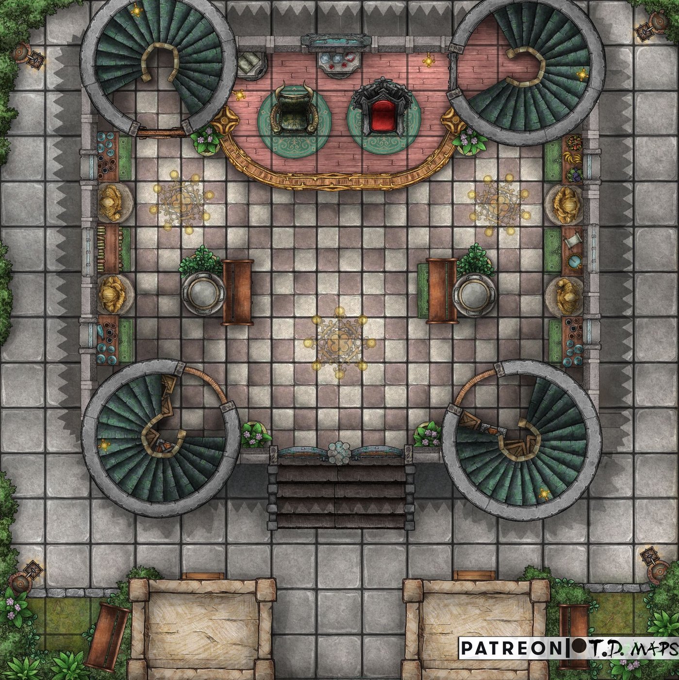Throne Room [15x15] - TD Maps | Inkarnate - Create Fantasy Maps Online
