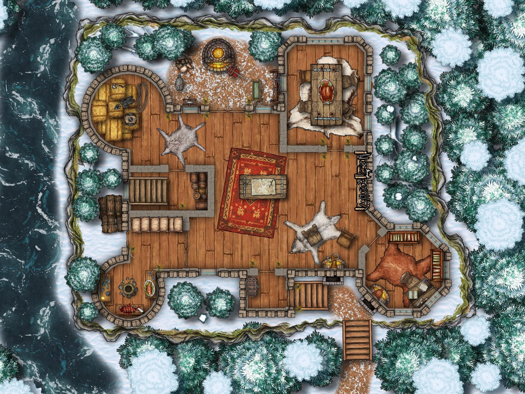Urikstakala Castle Lower Floor | Inkarnate - Create Fantasy Maps Online