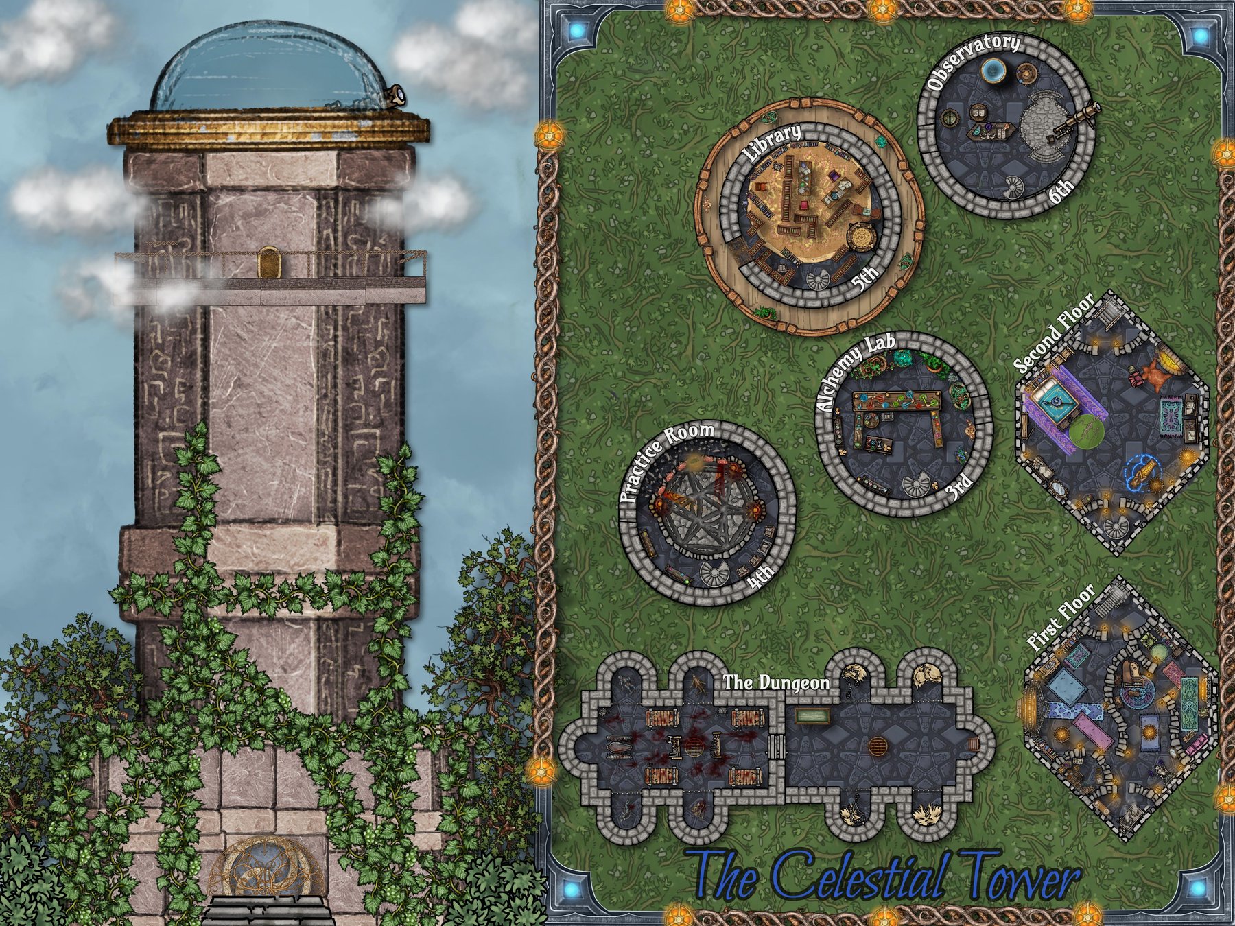 The Celestial Tower | Inkarnate - Create Fantasy Maps Online