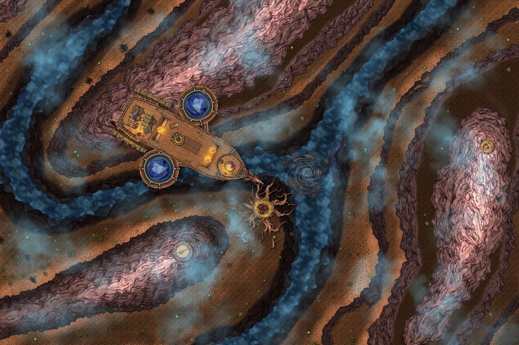 Airship Combt Eye of the Badlands | Inkarnate - Create Fantasy Maps Online