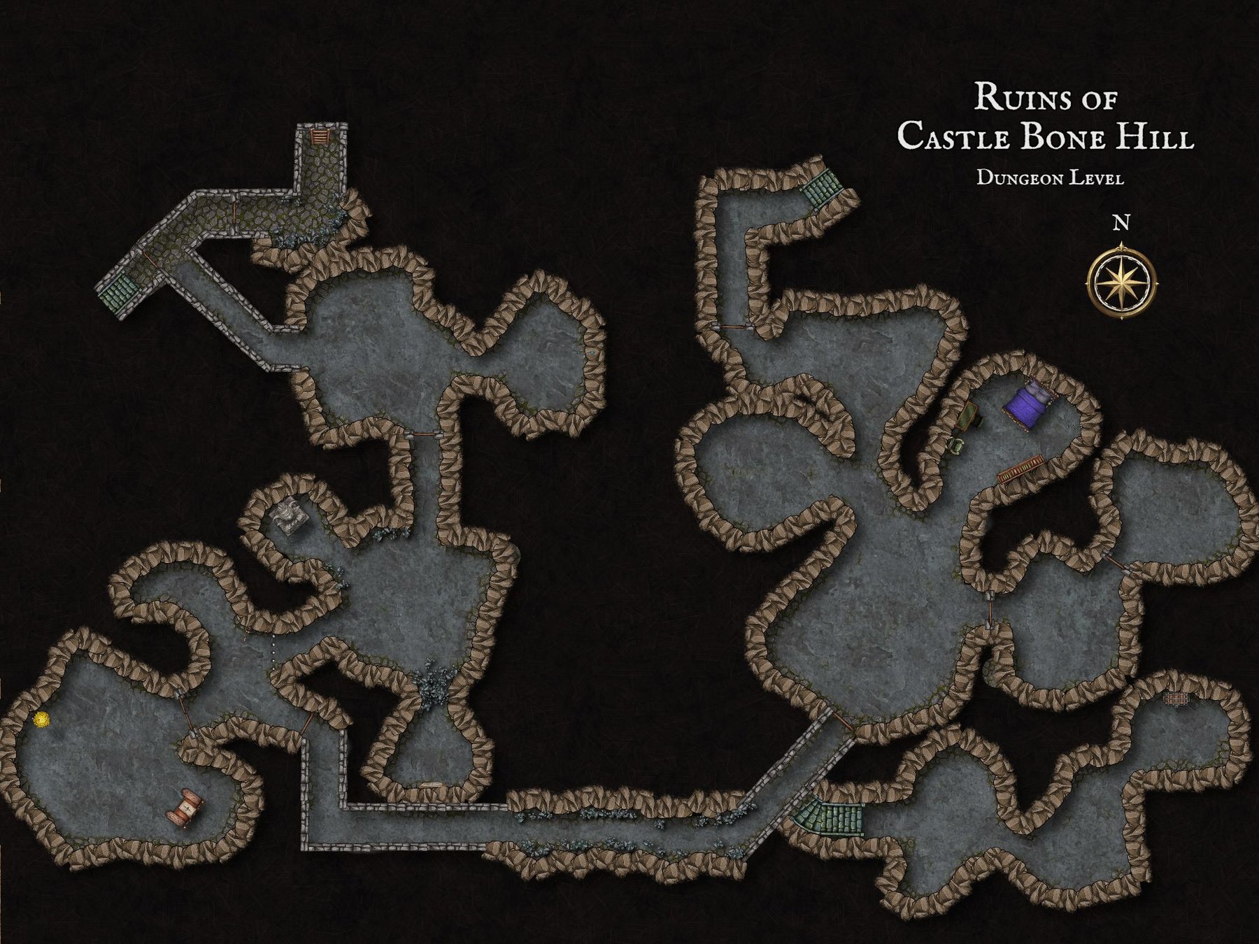 Bone Hill Castle Ruins, Dungeon Level | Inkarnate - Create Fantasy Maps ...