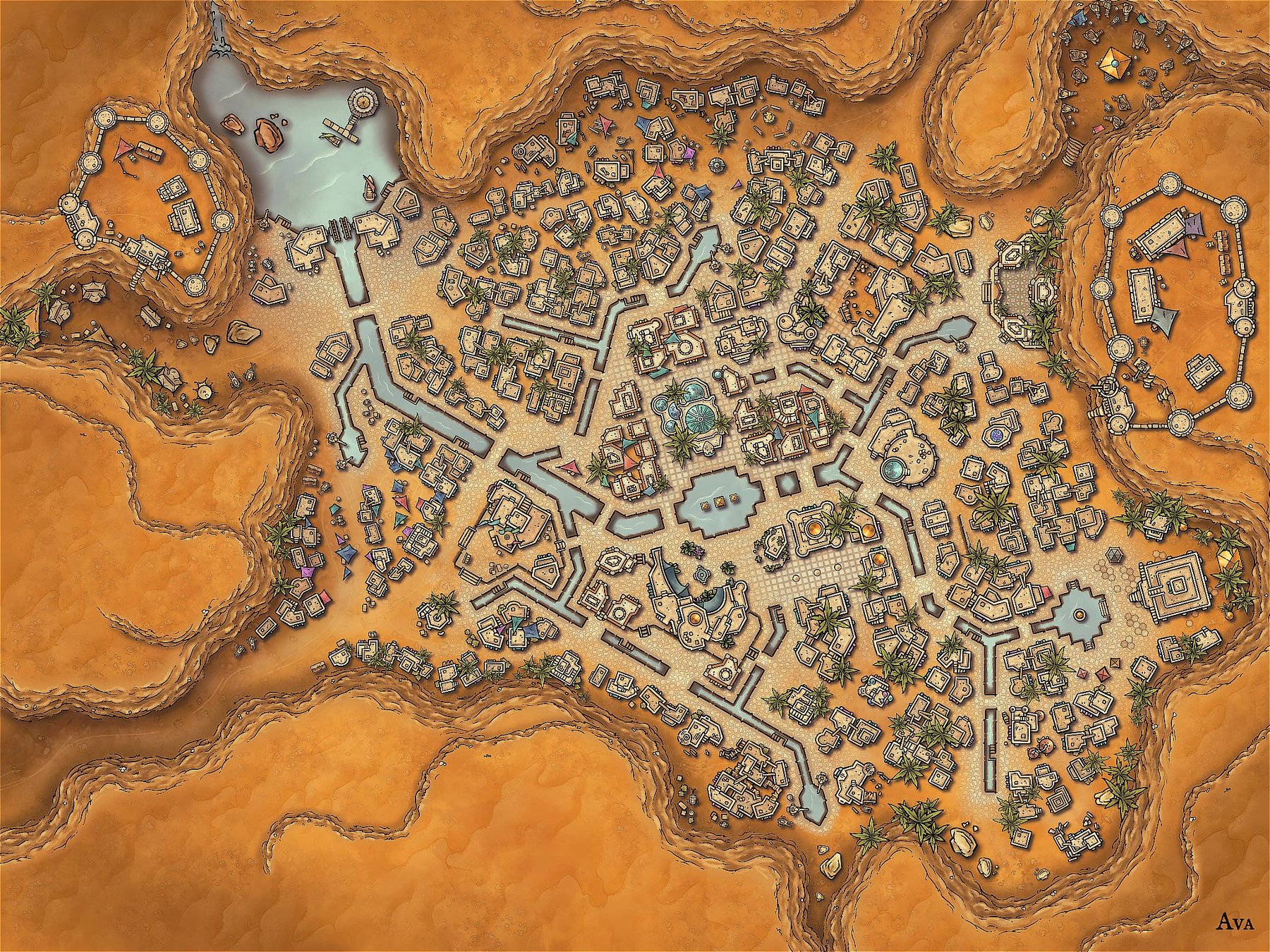 Market Town in a Desert | Inkarnate - Create Fantasy Maps Online