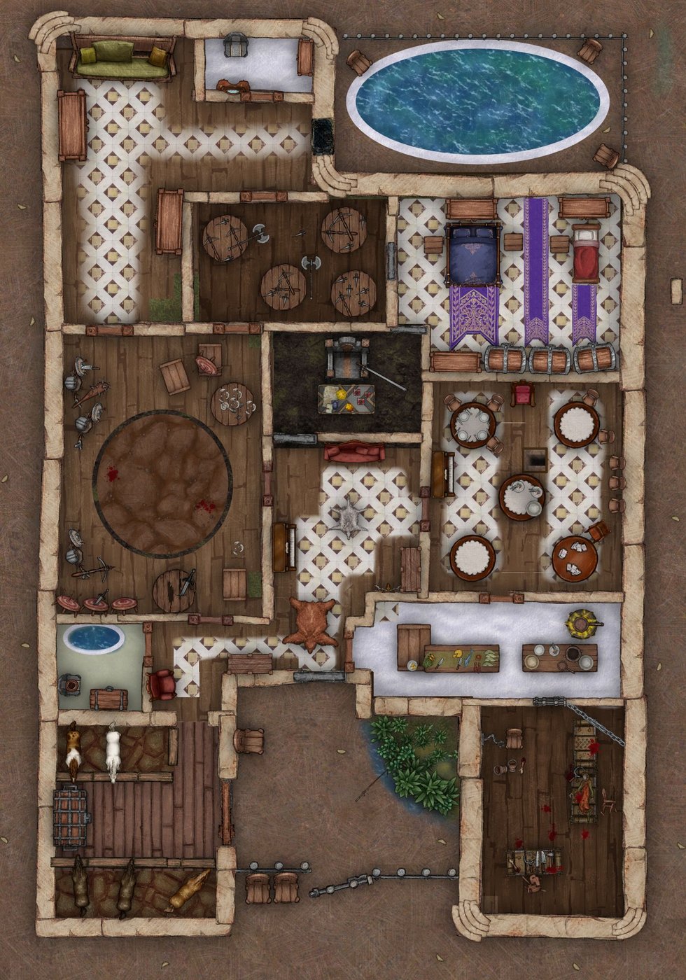 Mafia or Noble Mansion | Inkarnate - Create Fantasy Maps Online
