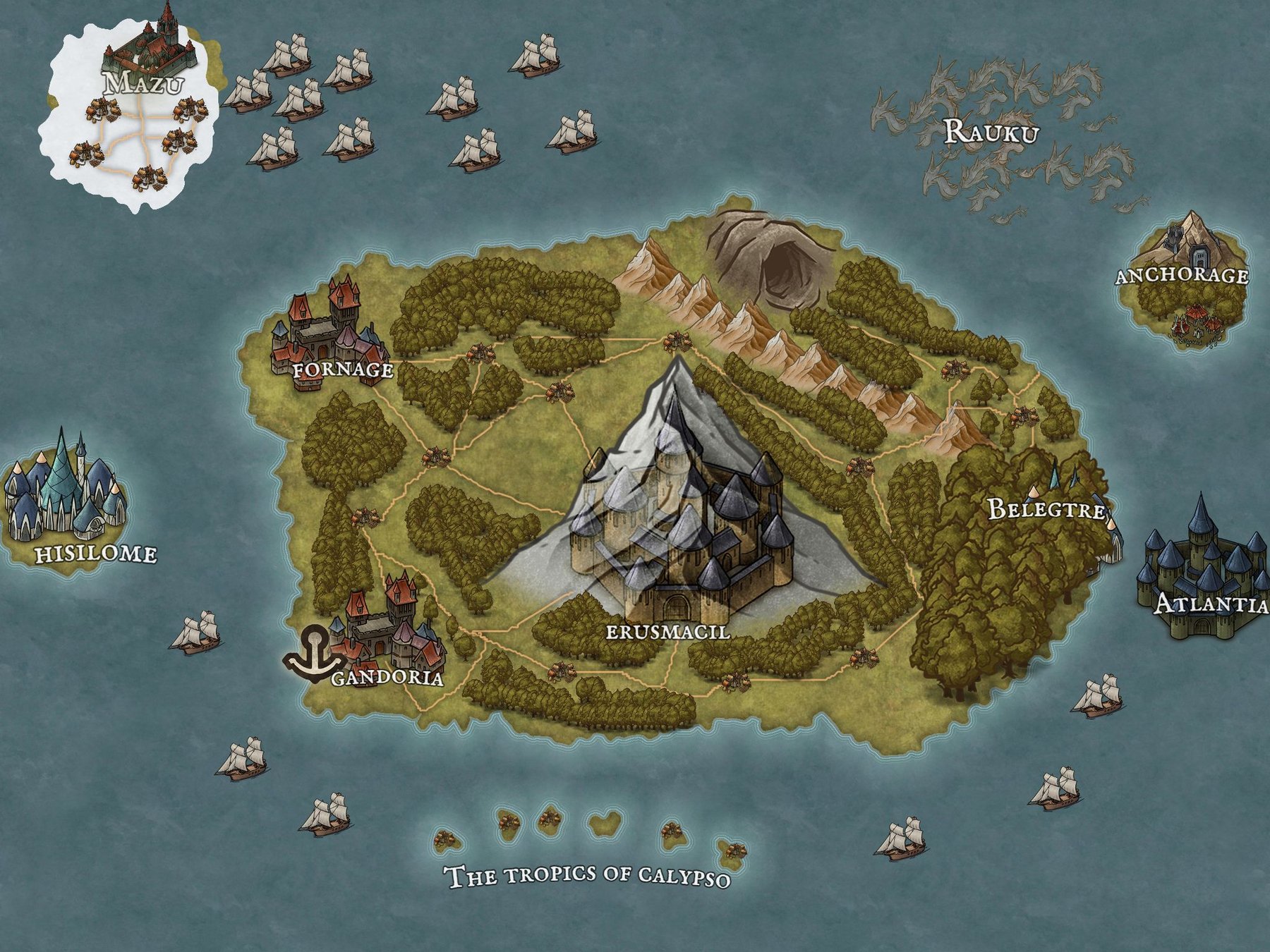 Gods Among Men Prequel | Inkarnate - Create Fantasy Maps Online