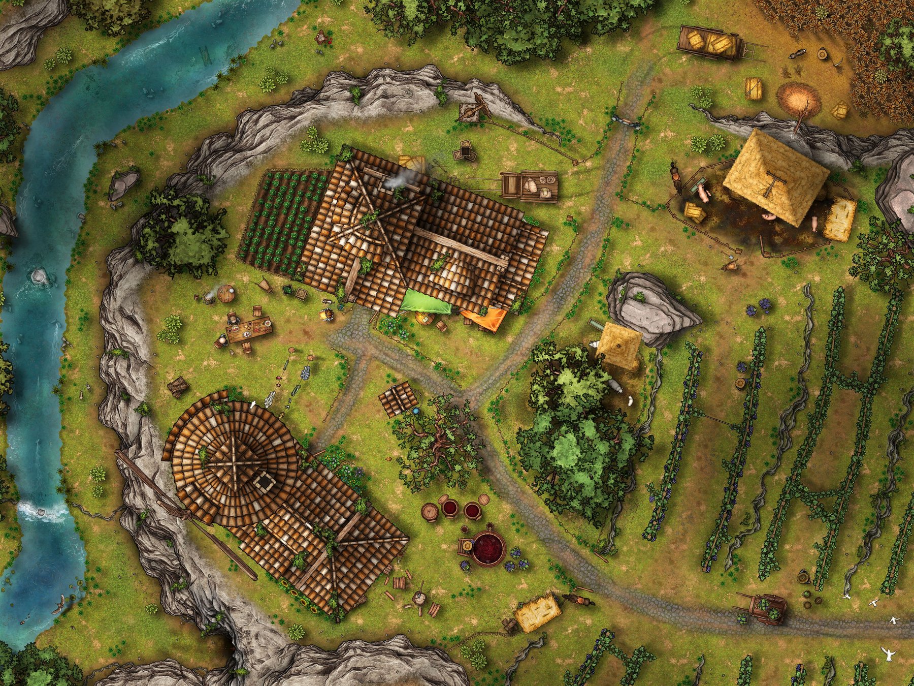 Lunchtime Vineyard | Inkarnate - Create Fantasy Maps Online