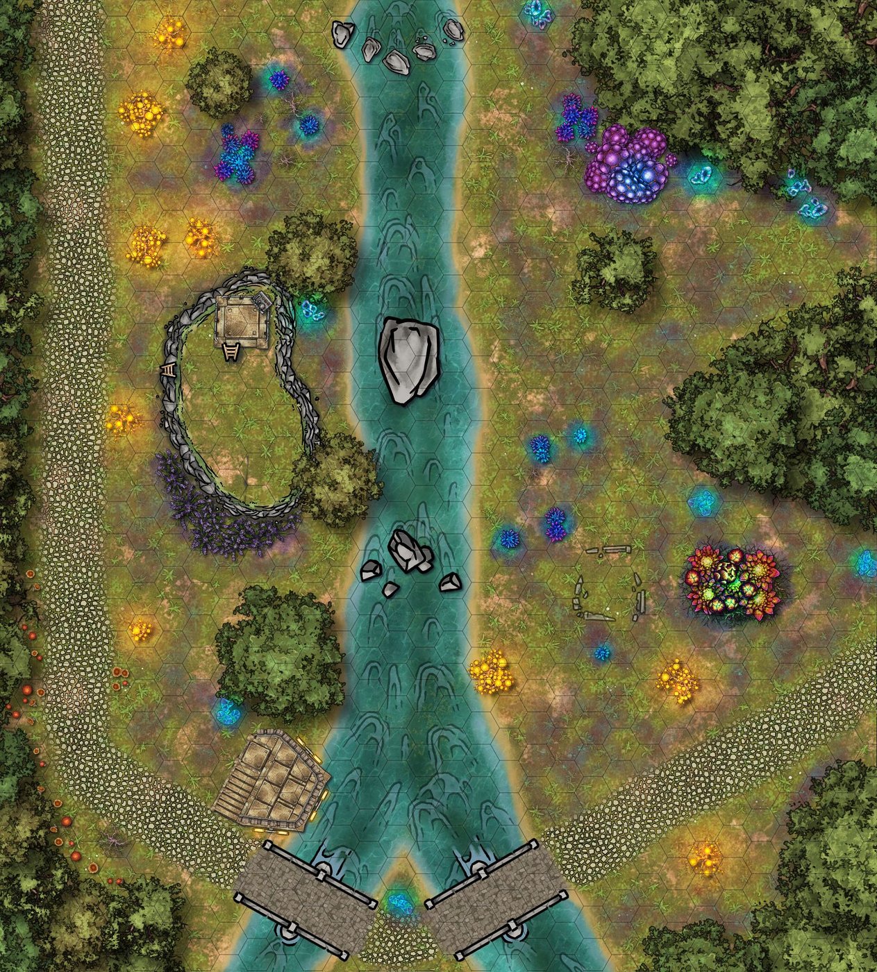 Lancer base 30x30 - Forest road, fungal Alien | Inkarnate - Create ...