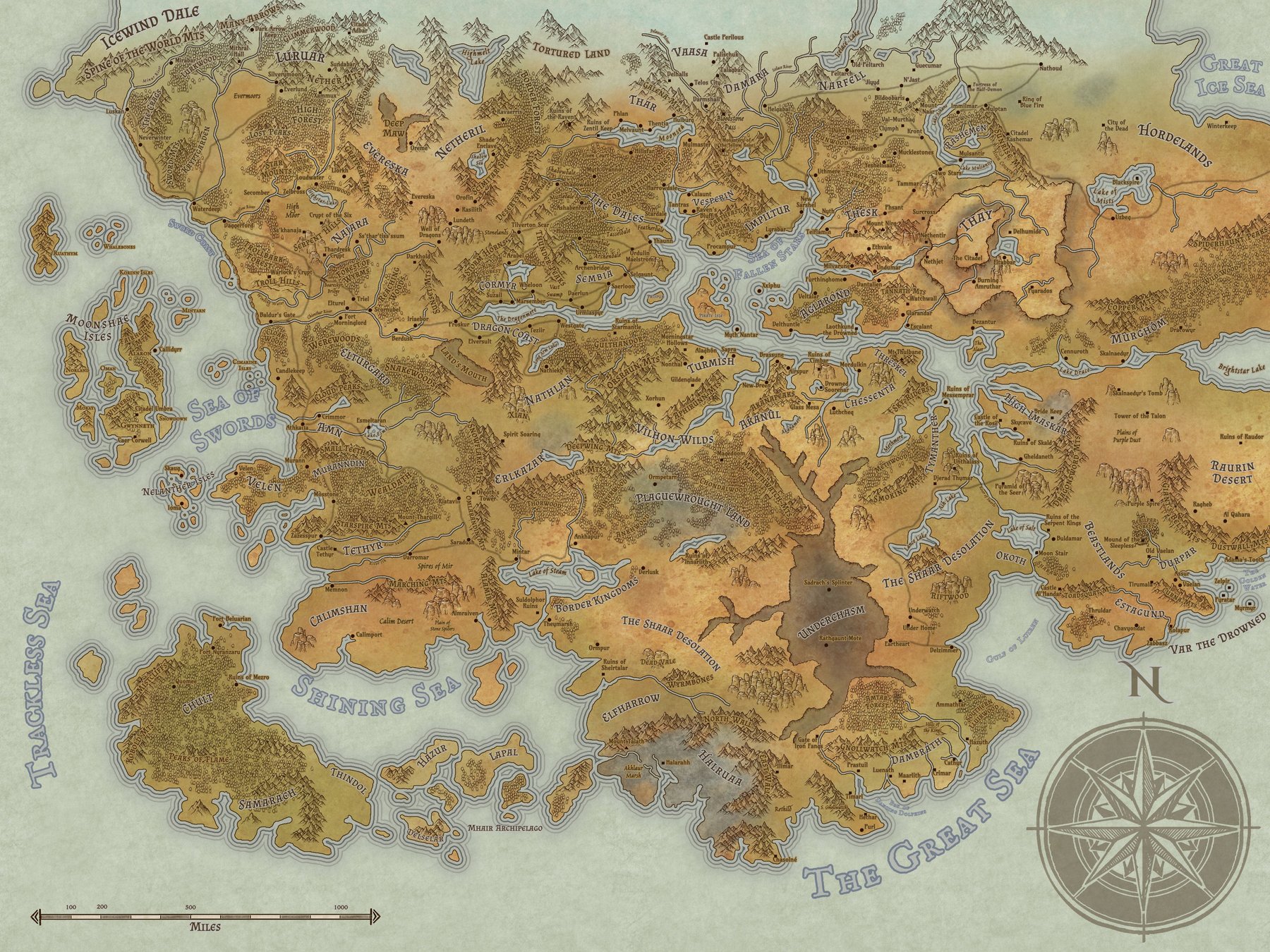 Faerun parchment | Inkarnate - Create Fantasy Maps Online