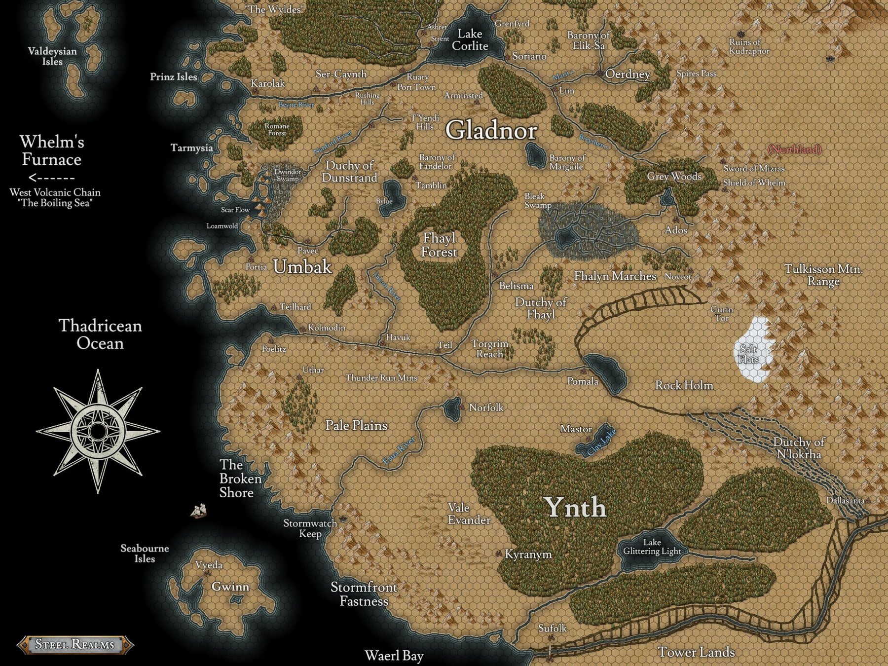 Steel Realms Middle Lands | Inkarnate - Create Fantasy Maps Online