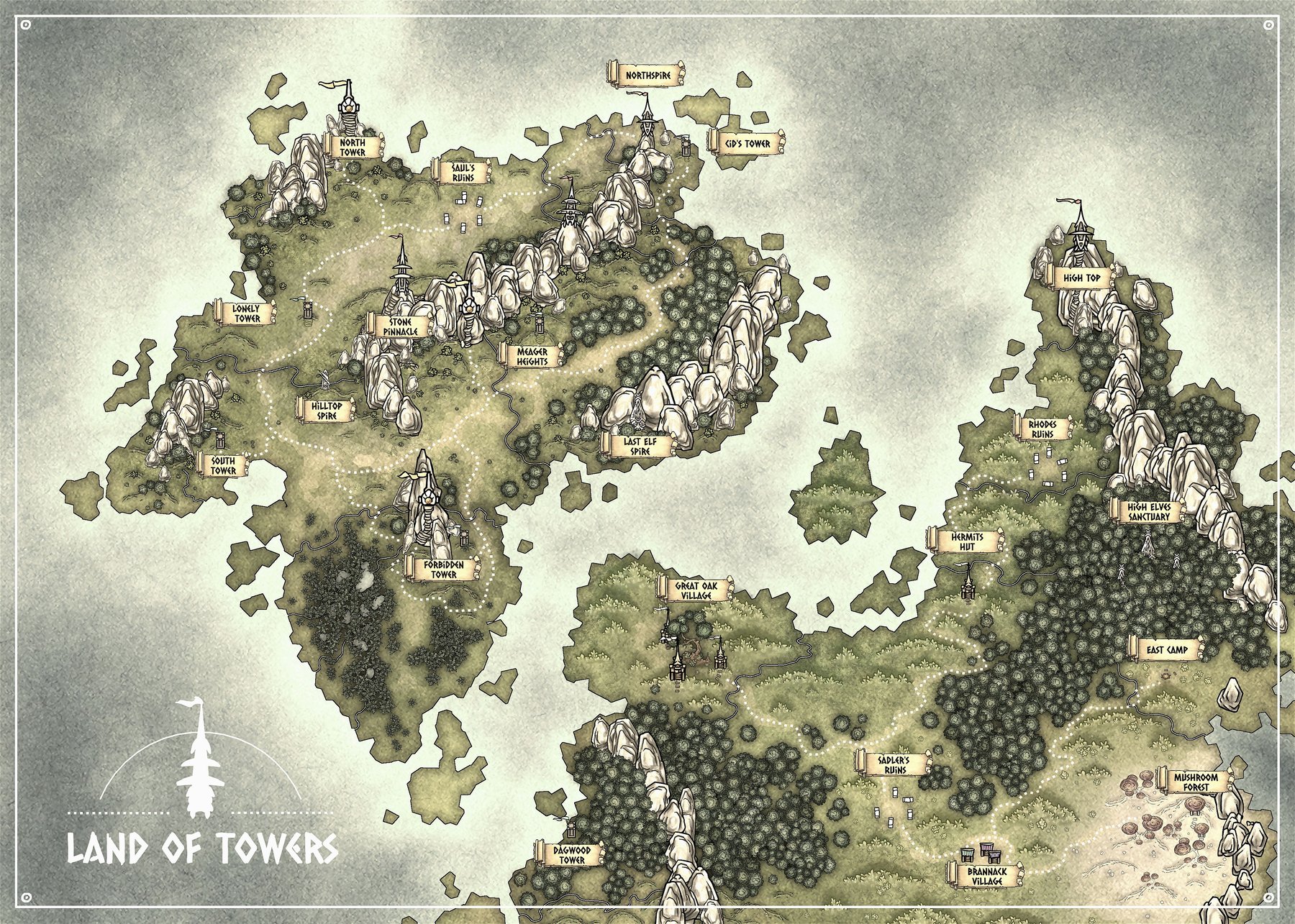 Land of Towers | Inkarnate - Create Fantasy Maps Online