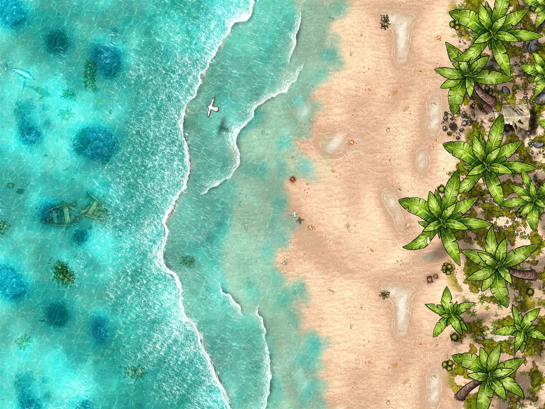 Tropical Island Shore | Inkarnate - Create Fantasy Maps Online