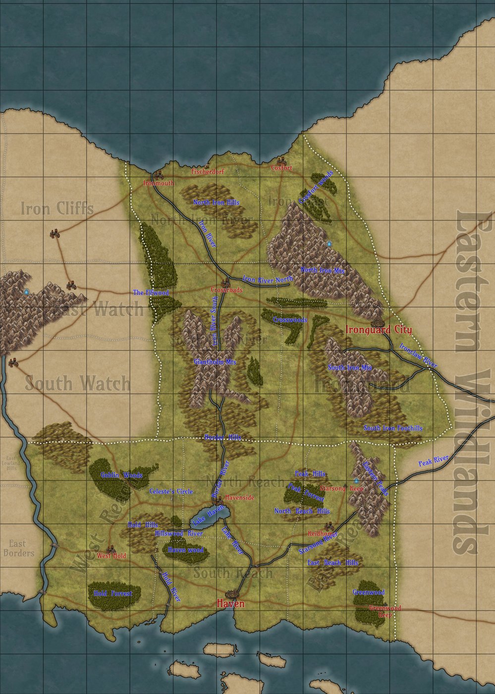 Combined Map of The continent | Inkarnate - Create Fantasy Maps Online