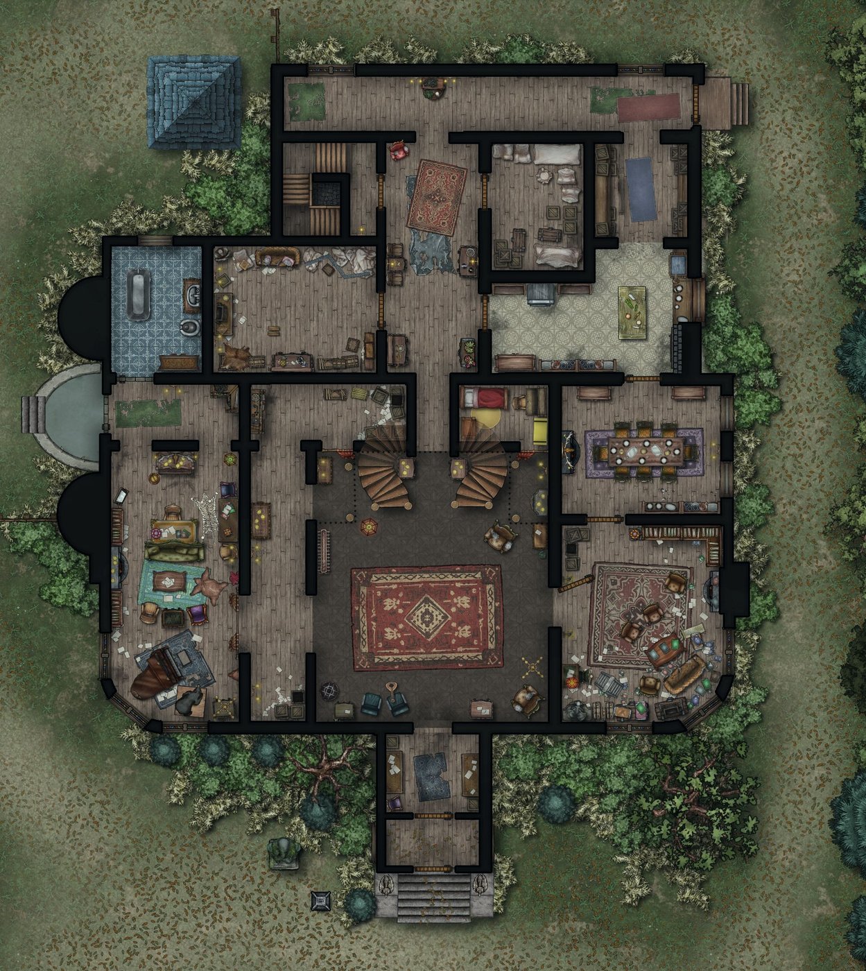 Vampire Residence - Ground Floor | Inkarnate - Create Fantasy Maps Online
