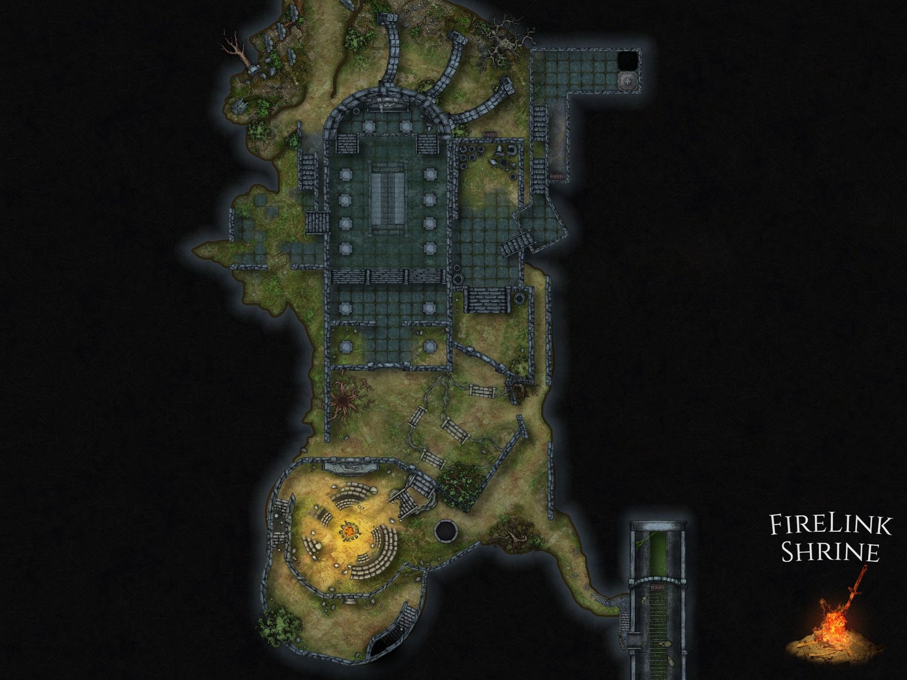 Firelink Flooded | Inkarnate - Create Fantasy Maps Online