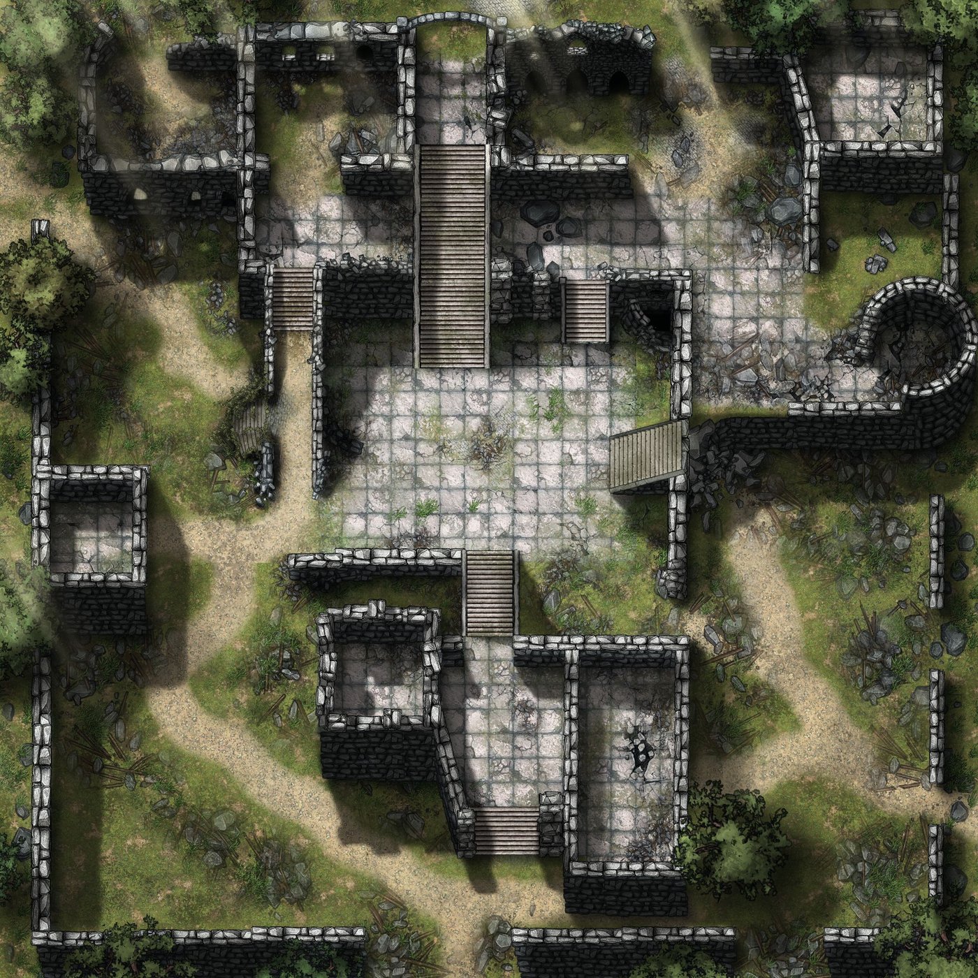 Destroyed Castle | Inkarnate - Create Fantasy Maps Online