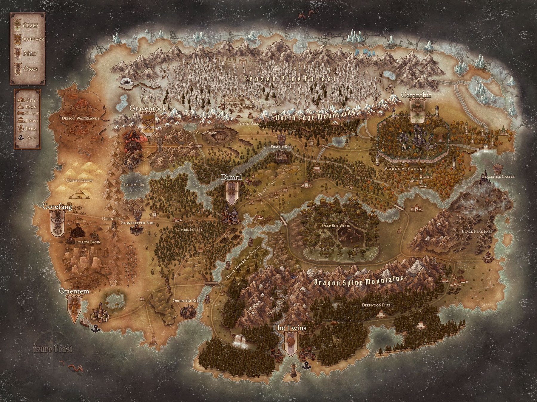 The Segmented Lands | Inkarnate - Create Fantasy Maps Online