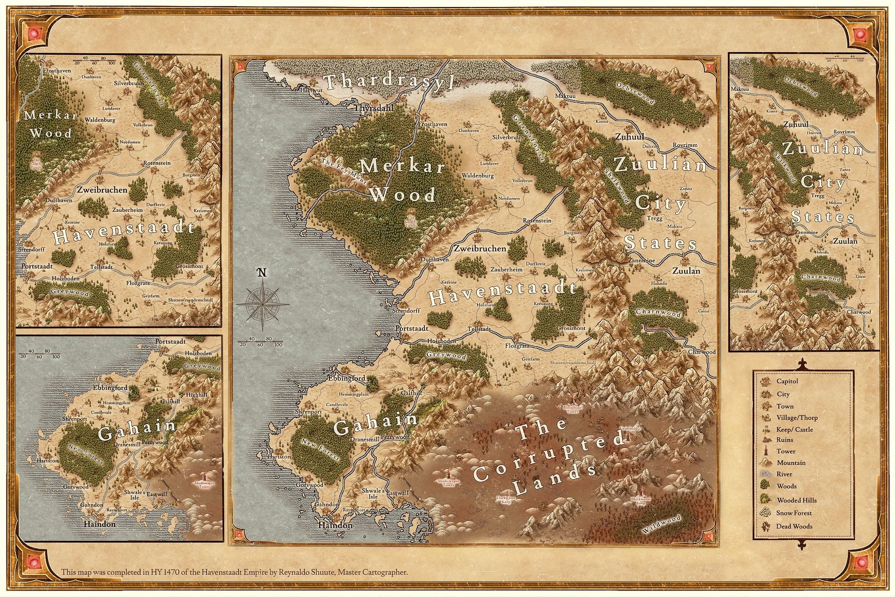 Havensaadt and environs Old style | Inkarnate - Create Fantasy Maps Online