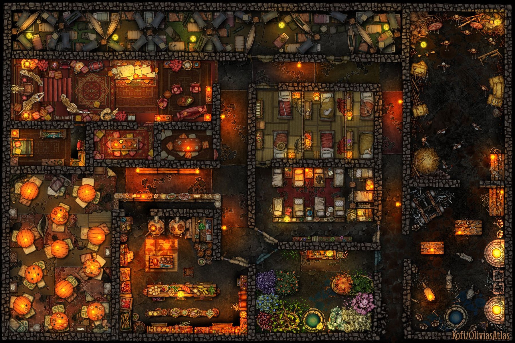 Kahera's Underground Hideout | Inkarnate - Create Fantasy Maps Online