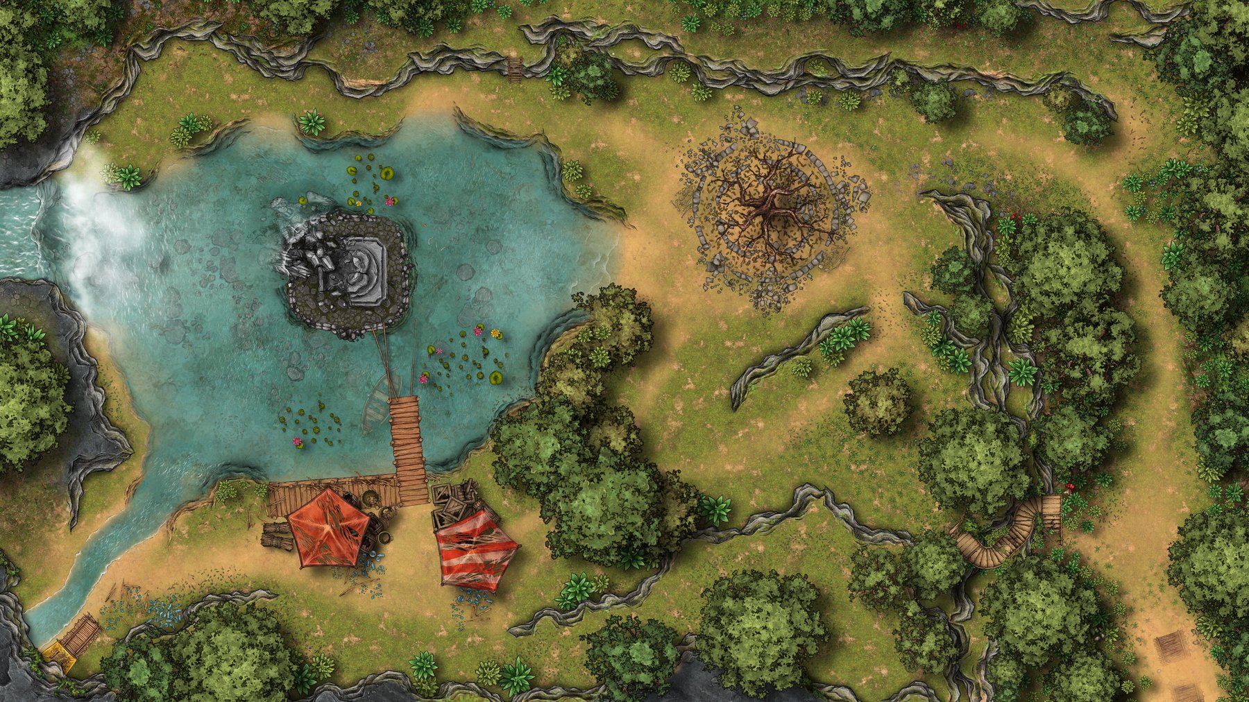 Waterfall Pool | Inkarnate - Create Fantasy Maps Online